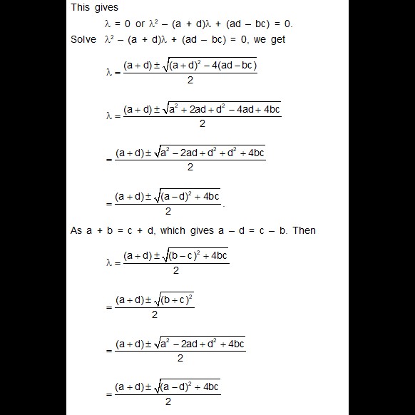 Let a, b, c, d be distinct non-zero real numbers with a + b = c + d