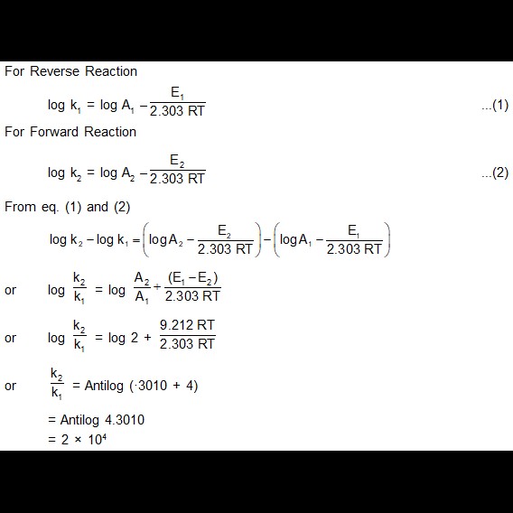 Difference between activation energies of the reverse and forward steps ...