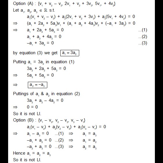 If v1 V2 V3 Is A Linearly Independent Set Of Vectors In A Vector