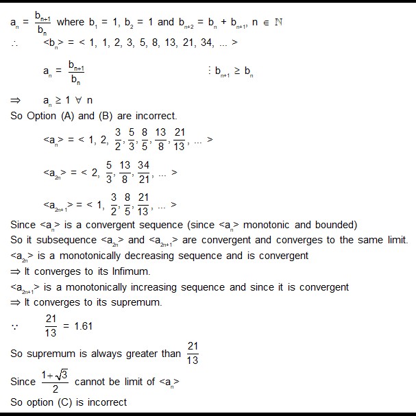 Let , where b1 = 1, b2 = 1 and bn+2 = bn + bn+1, Then an is