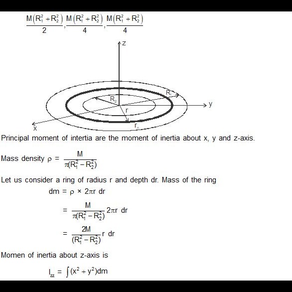 A disc of radius R1 having uniform surface density has a concentric ...