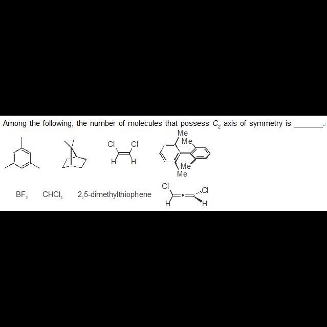Among the following, the number of molecules that possess C2 axis of ...