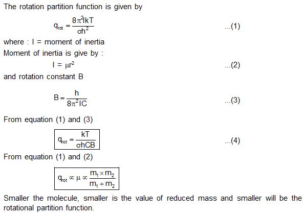The Rotational Partition Function Is Expected To Be The Smallest For