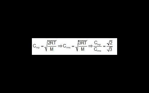 From the kinetic theory of gases, the ratio of most probable speed (Cmp ...