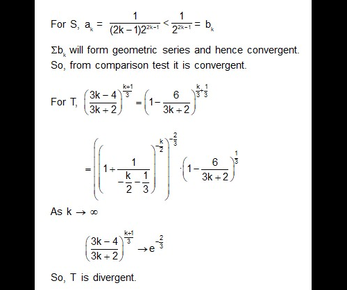 Let S be the series and T be the series of real numbers