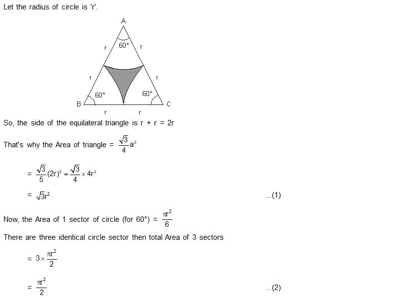 What fraction of the equilateral triangle shown below with three ...