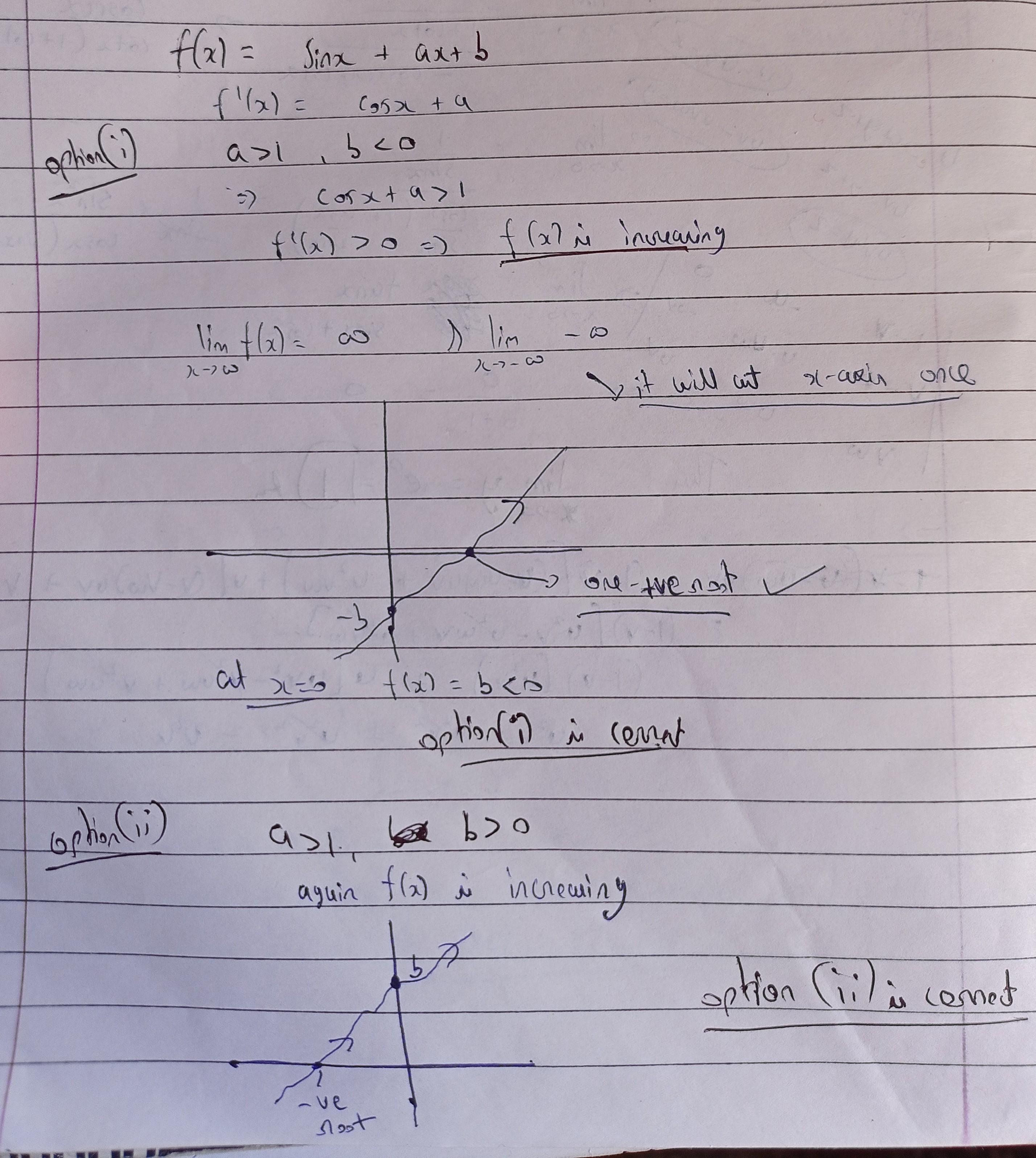 L2lt fl): sin +ax +b, tren hich of e followin2 is/ore tave? )= 0 hao ...