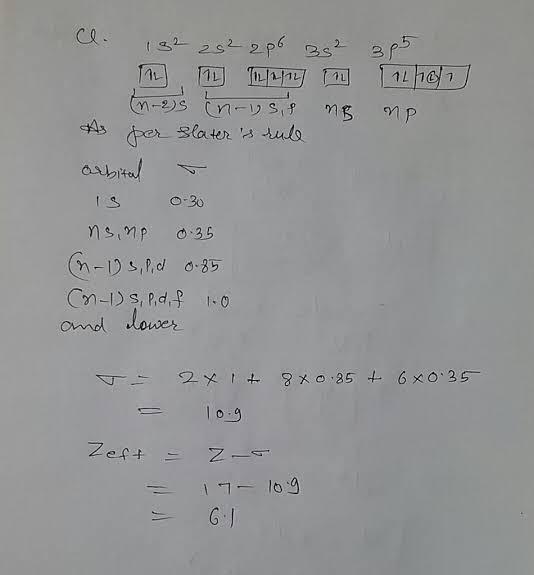 Please explain me how to calculate sreening constant via slayers rule ...