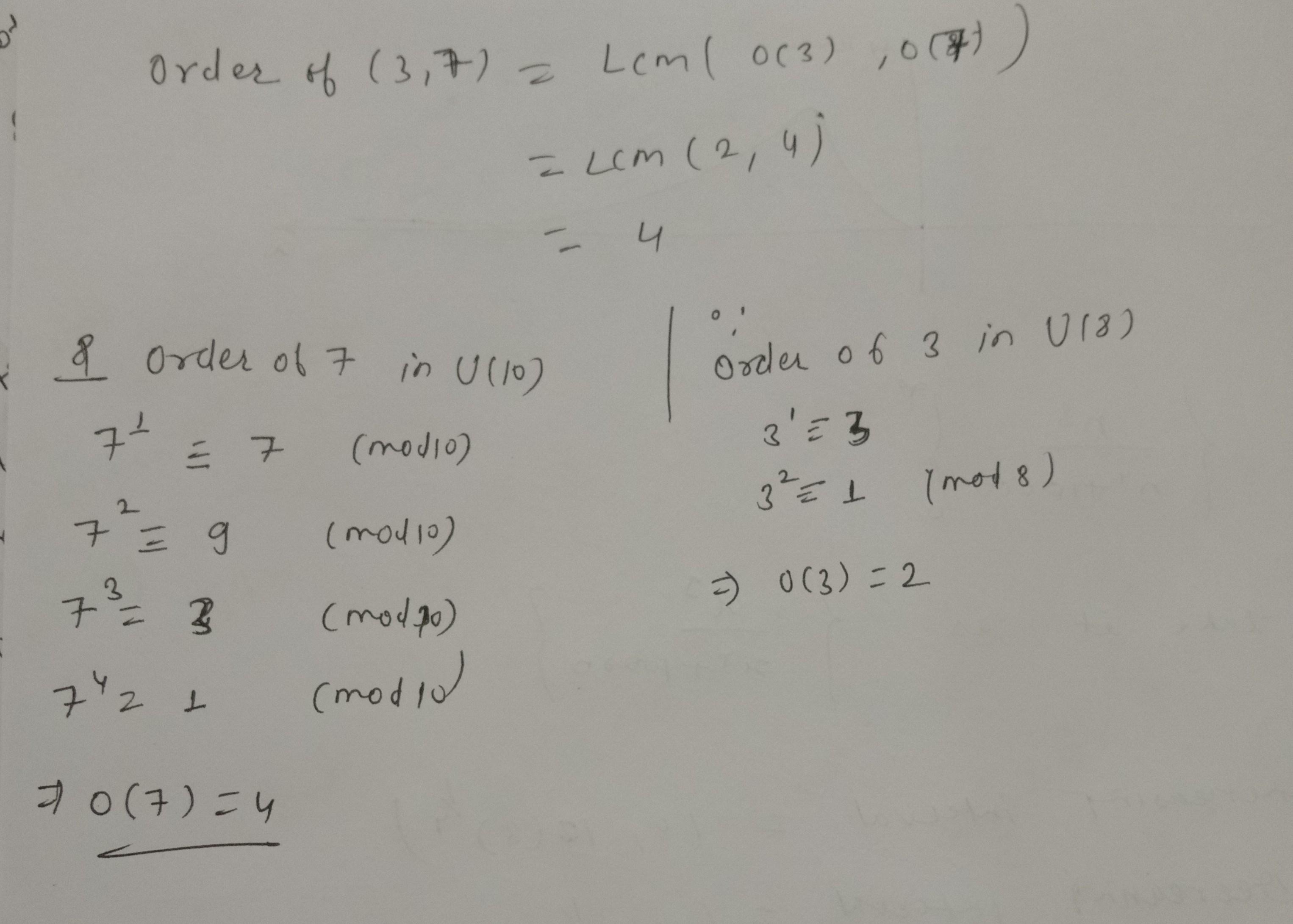 The Order Of Element 3 7 Of 1 Point External Direct Product U 8 du 10