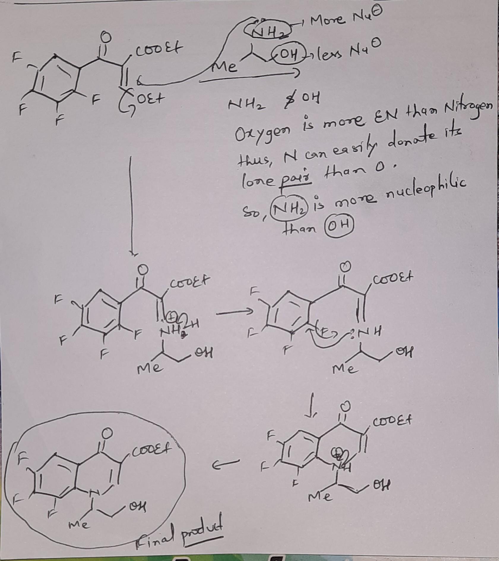 The major product formed in the following reaction is: nh cooet dh me ...