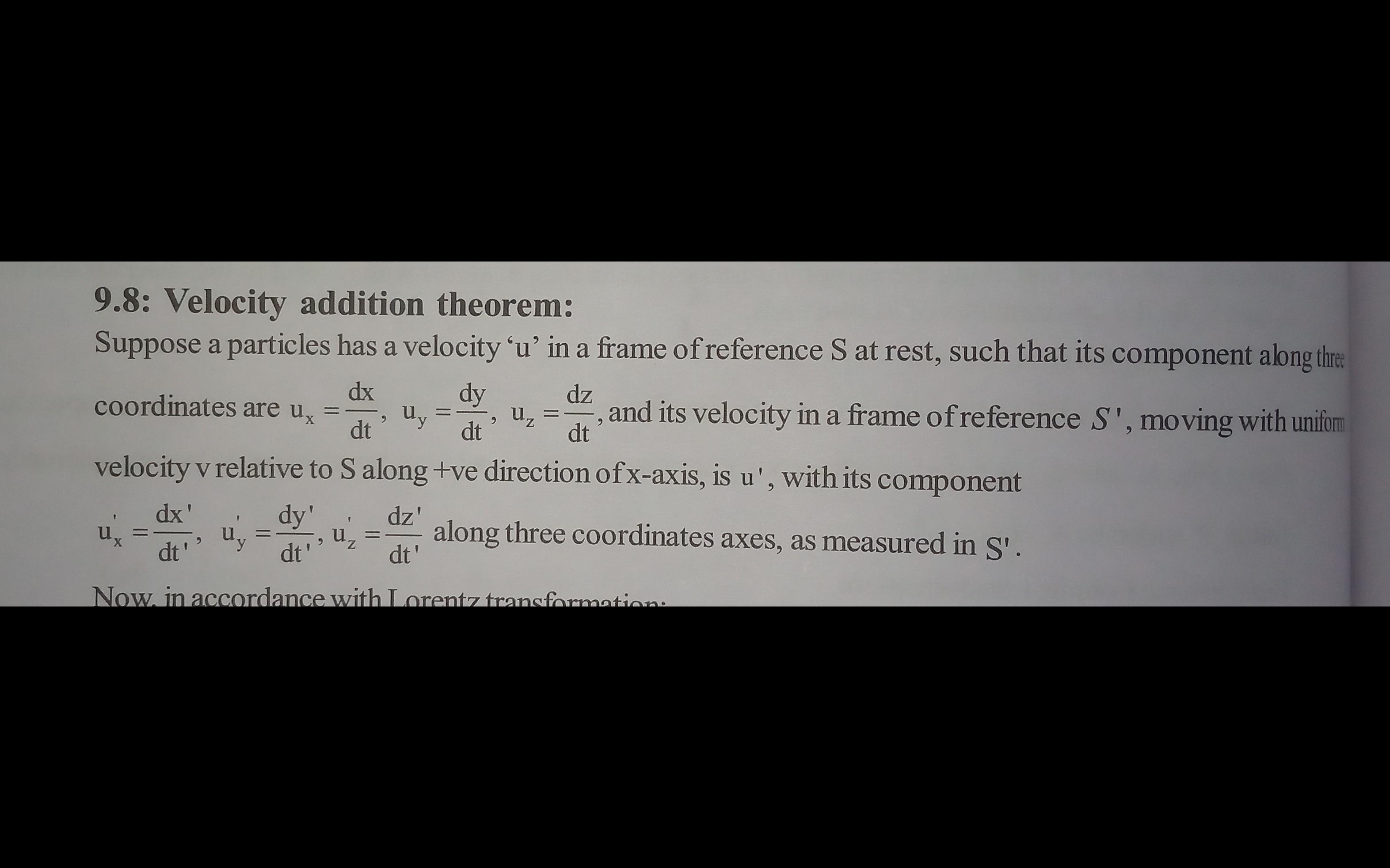 Velocity of a body is 0.4cj m/s in a frame which moves at 0.8c with ...