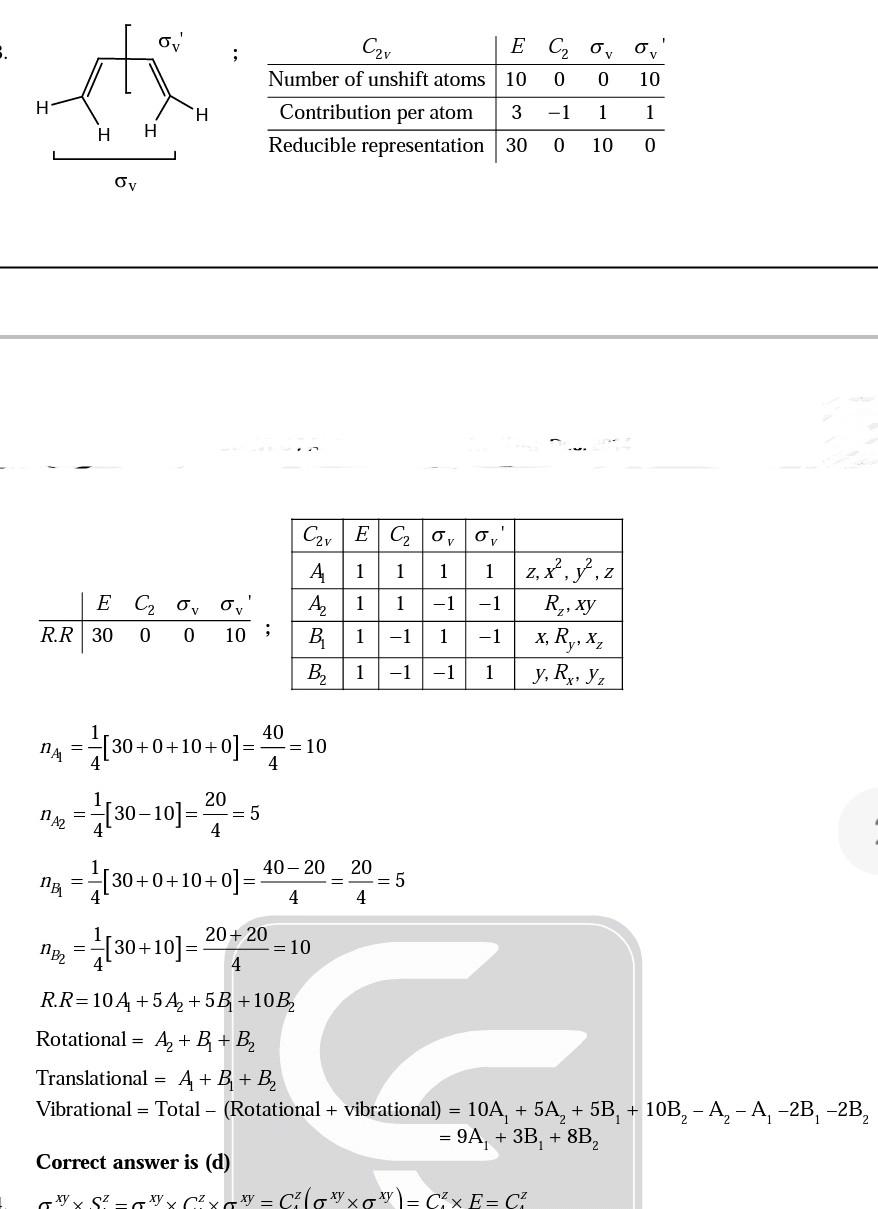 The character table of c point groups is given below in cis-butadiene ...