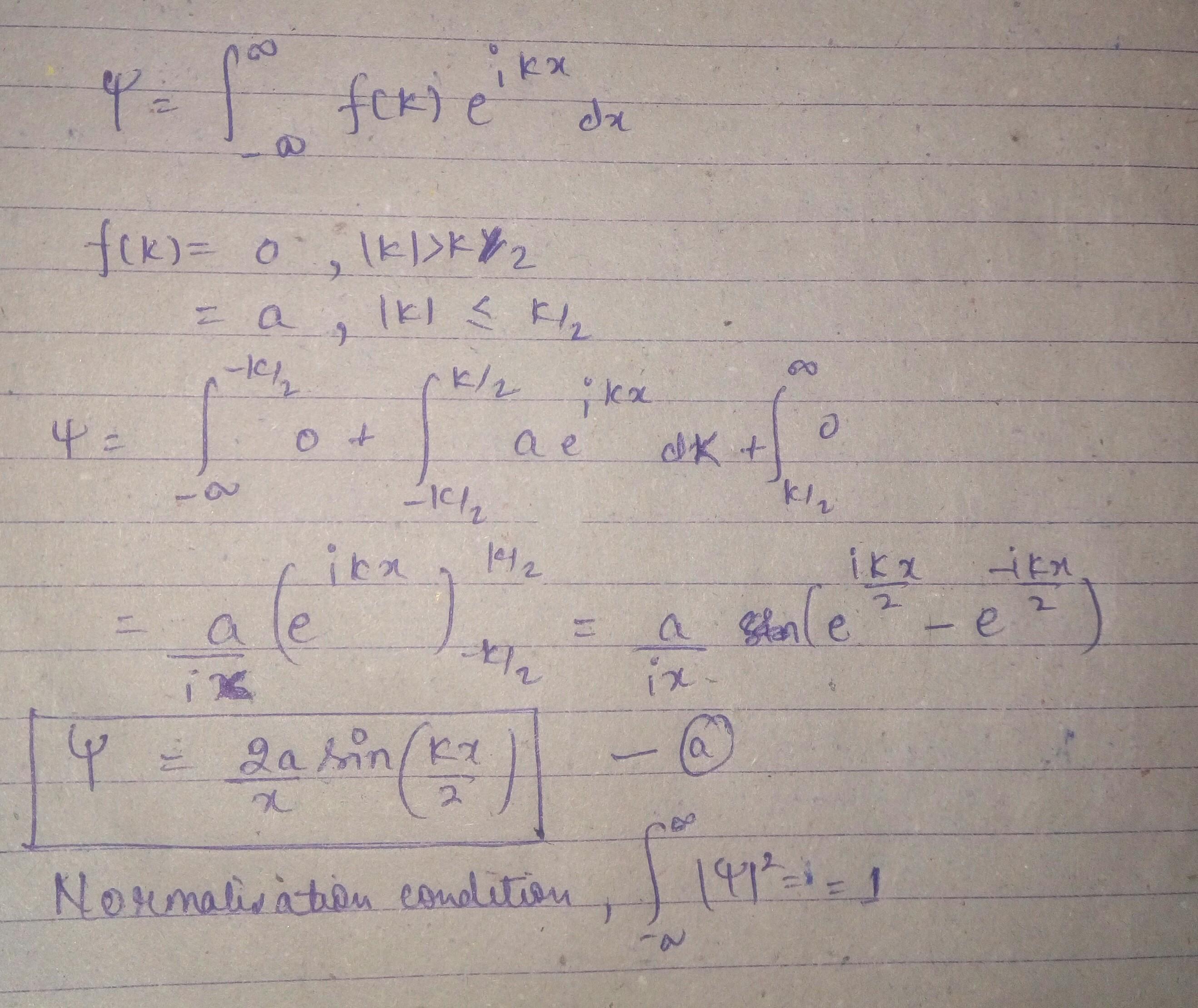 Normalization of a wave packet