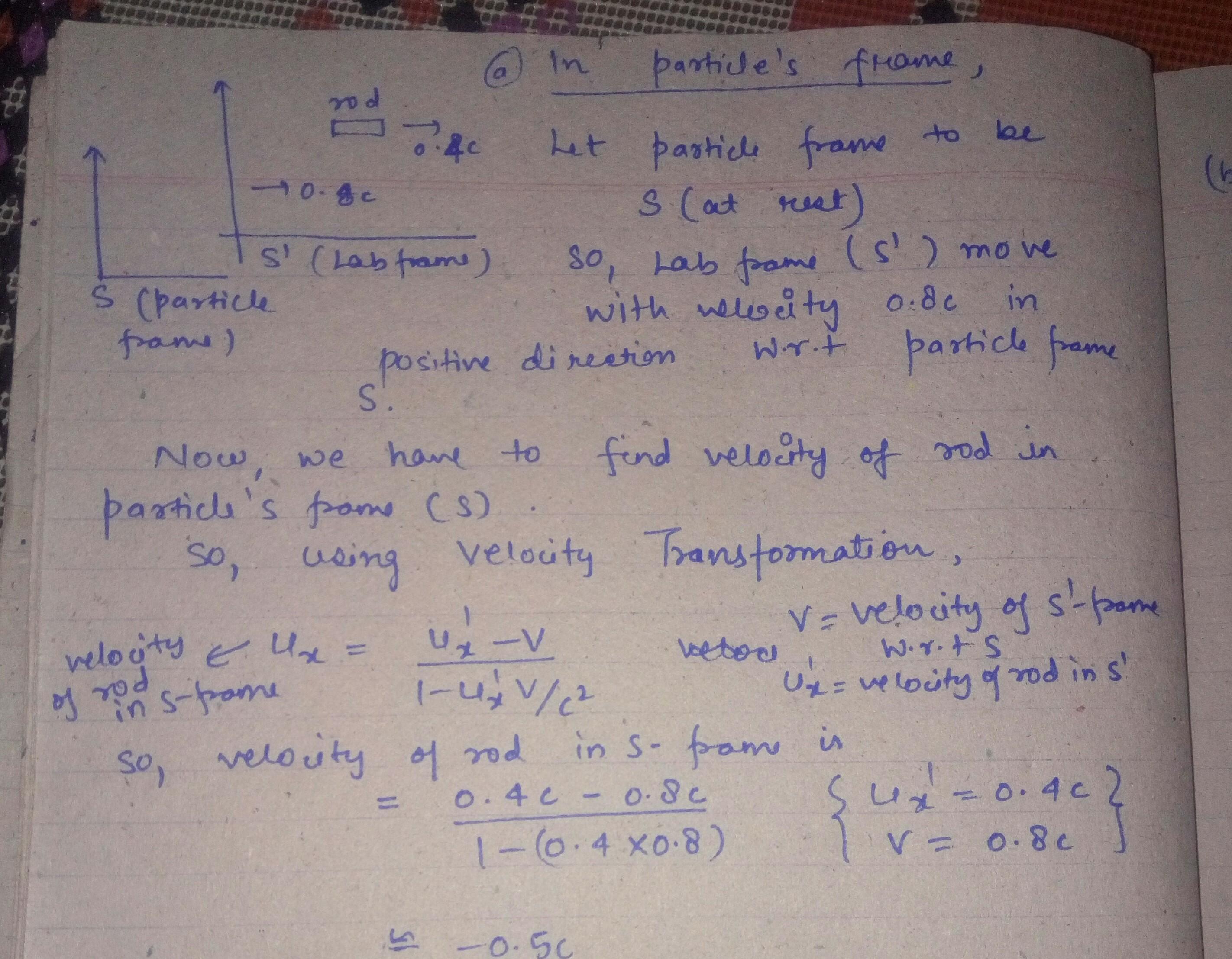 How to solve this question from special relativity?