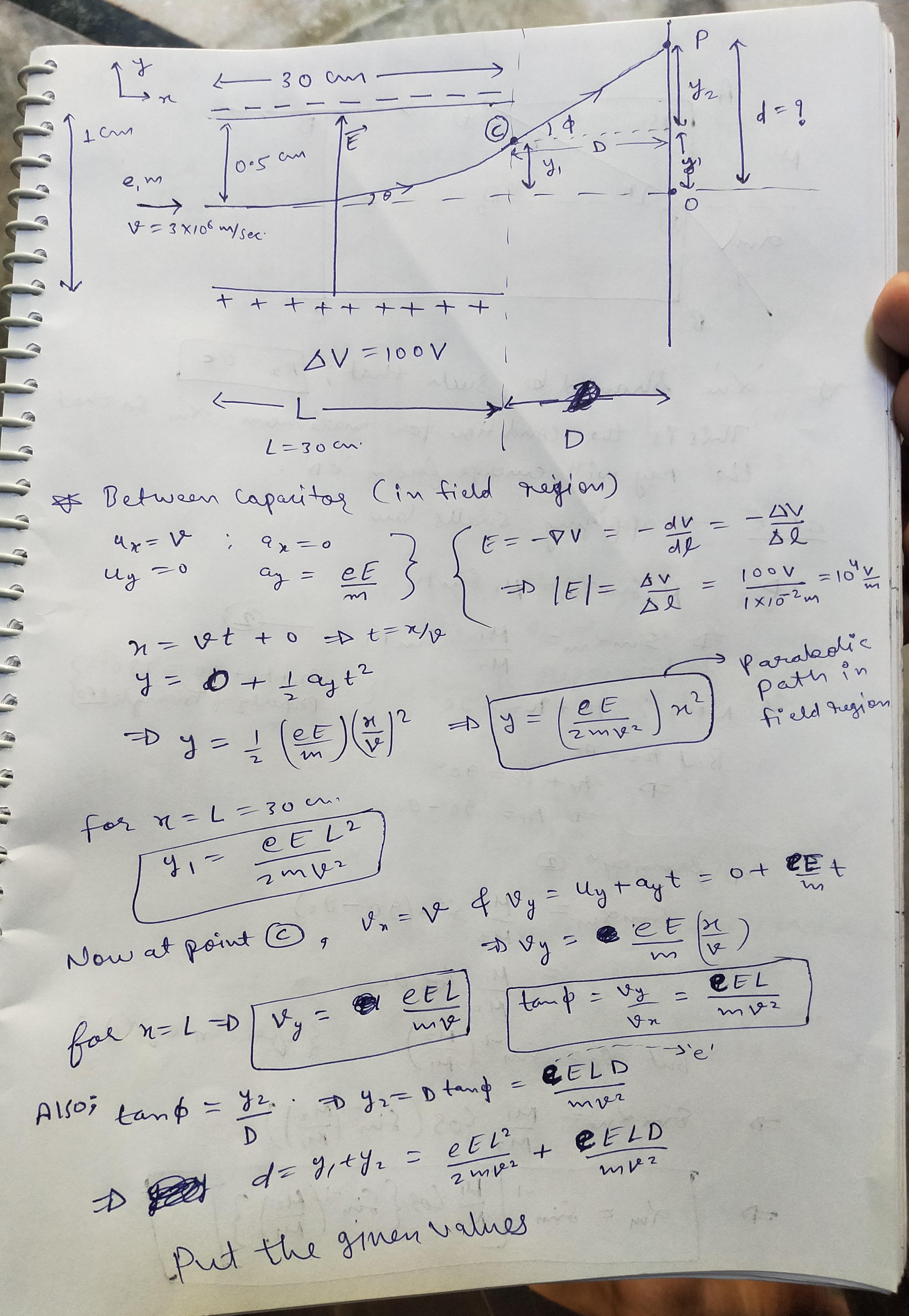 An Electron Moving Speed V 3x10 U00b0m S Enters The Gap Between The