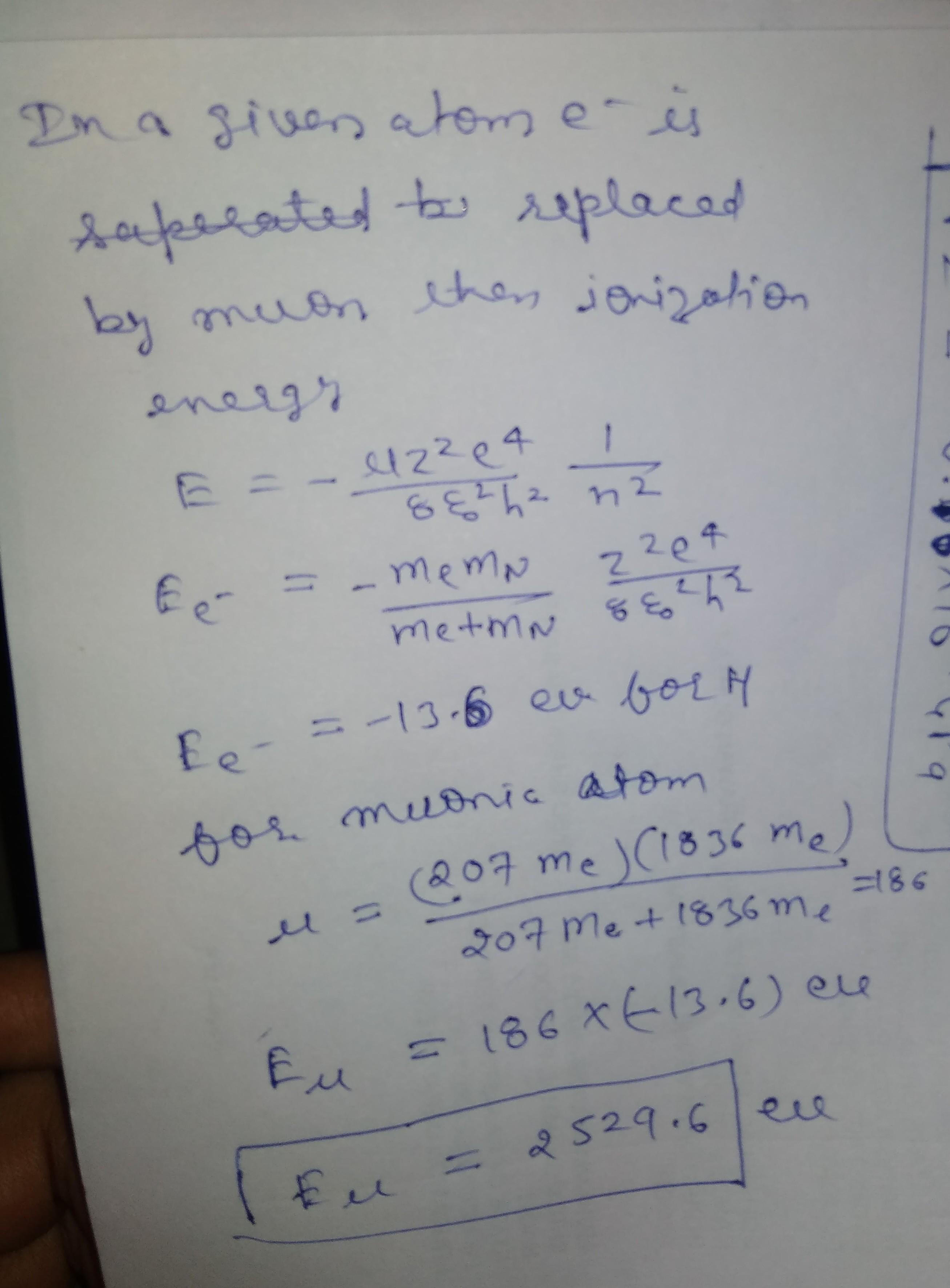 1.15. in a li atom. the lowest ionization energy for the muonic li atom ...