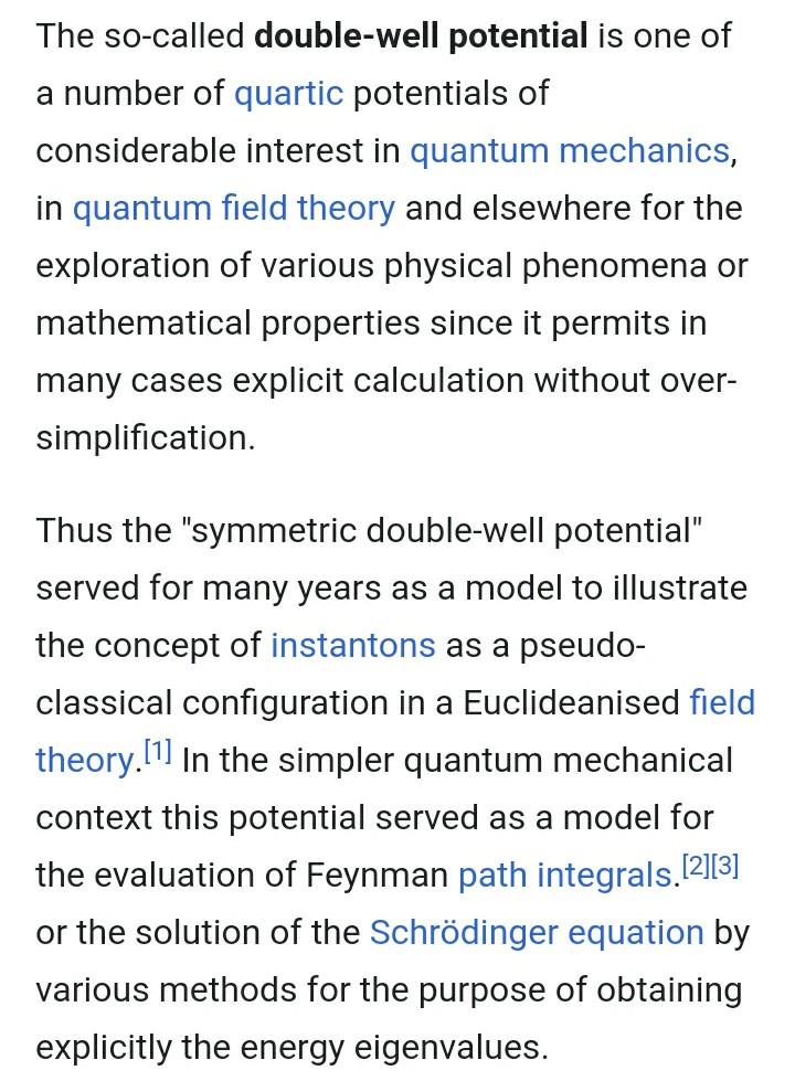 Also explain what is a double well potential??