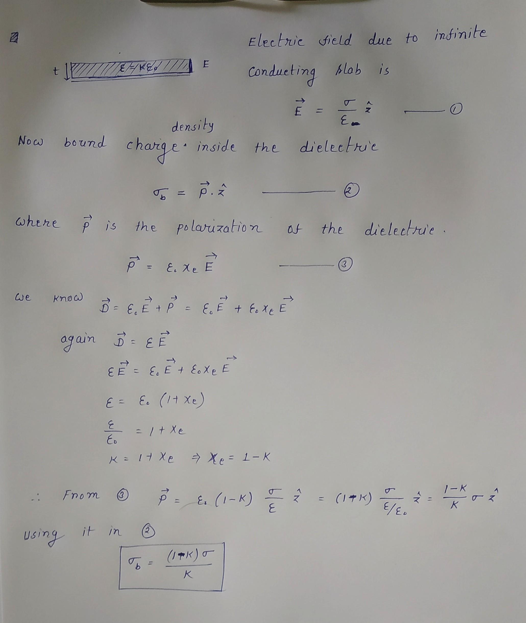 Q30. an infinite, conducting slab kept in a horizontal plane carries a ...