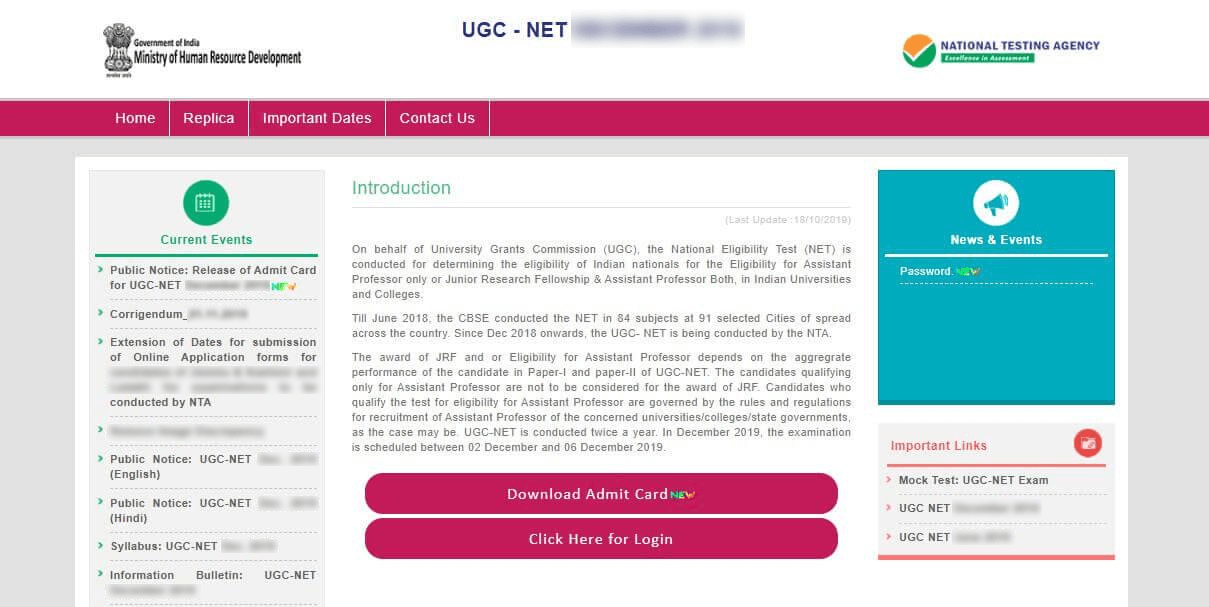 NTA UGC NET Admit Card 2021 - Hall Ticket Download Procedure