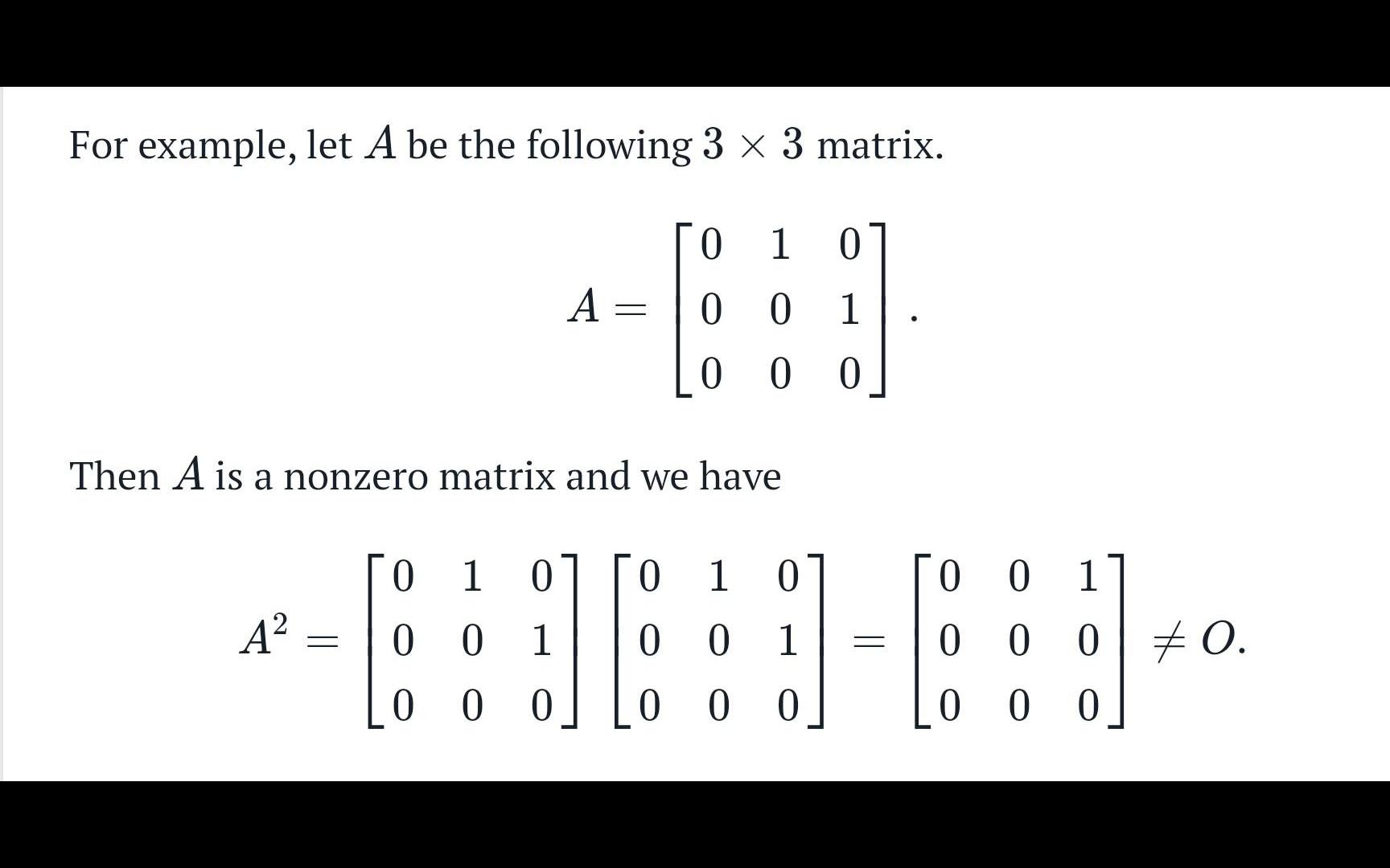 Define Degree Of Nilpotent Matrix And Find A 3 u00d73 Nilpotent Matrix Define Degree Of Nilpotent Matrix And Find A 3 u00d73 Nilpotent Matrix