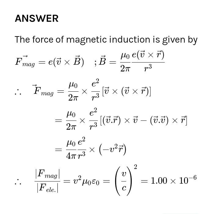Two protons move parallel to each other with as equal velocity v = 300 km/sec. what