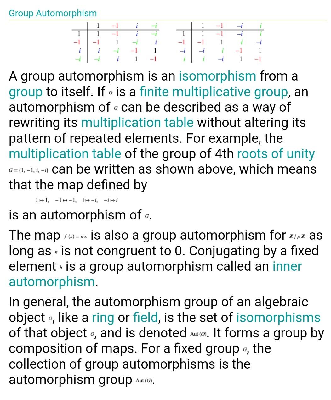 Automorphism group