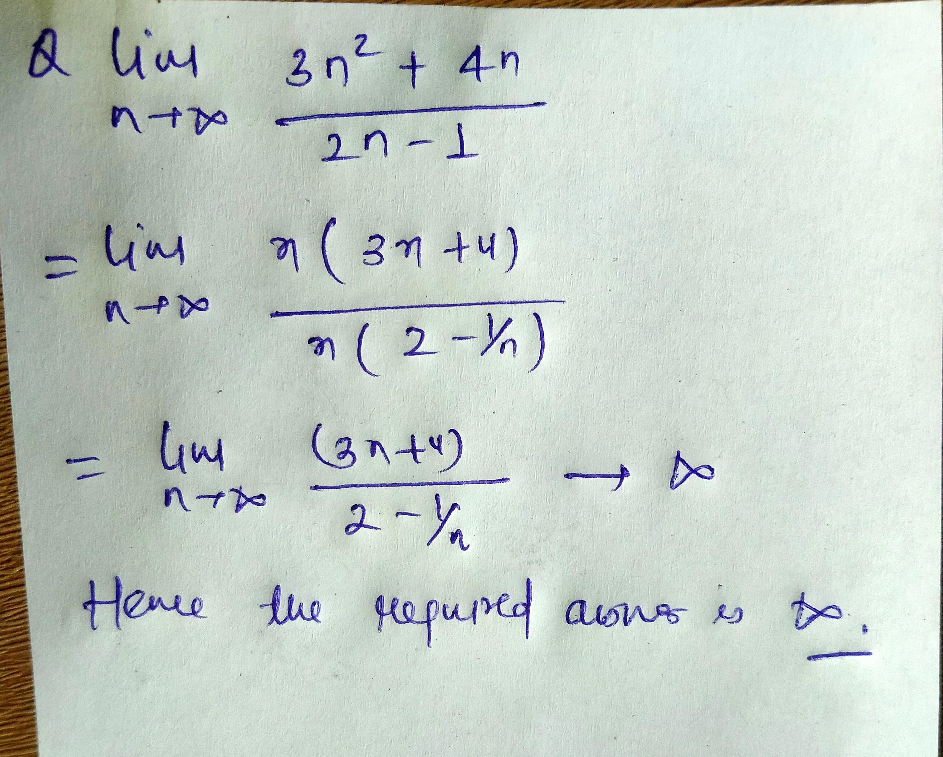 3n+4n lim n- 2n-1