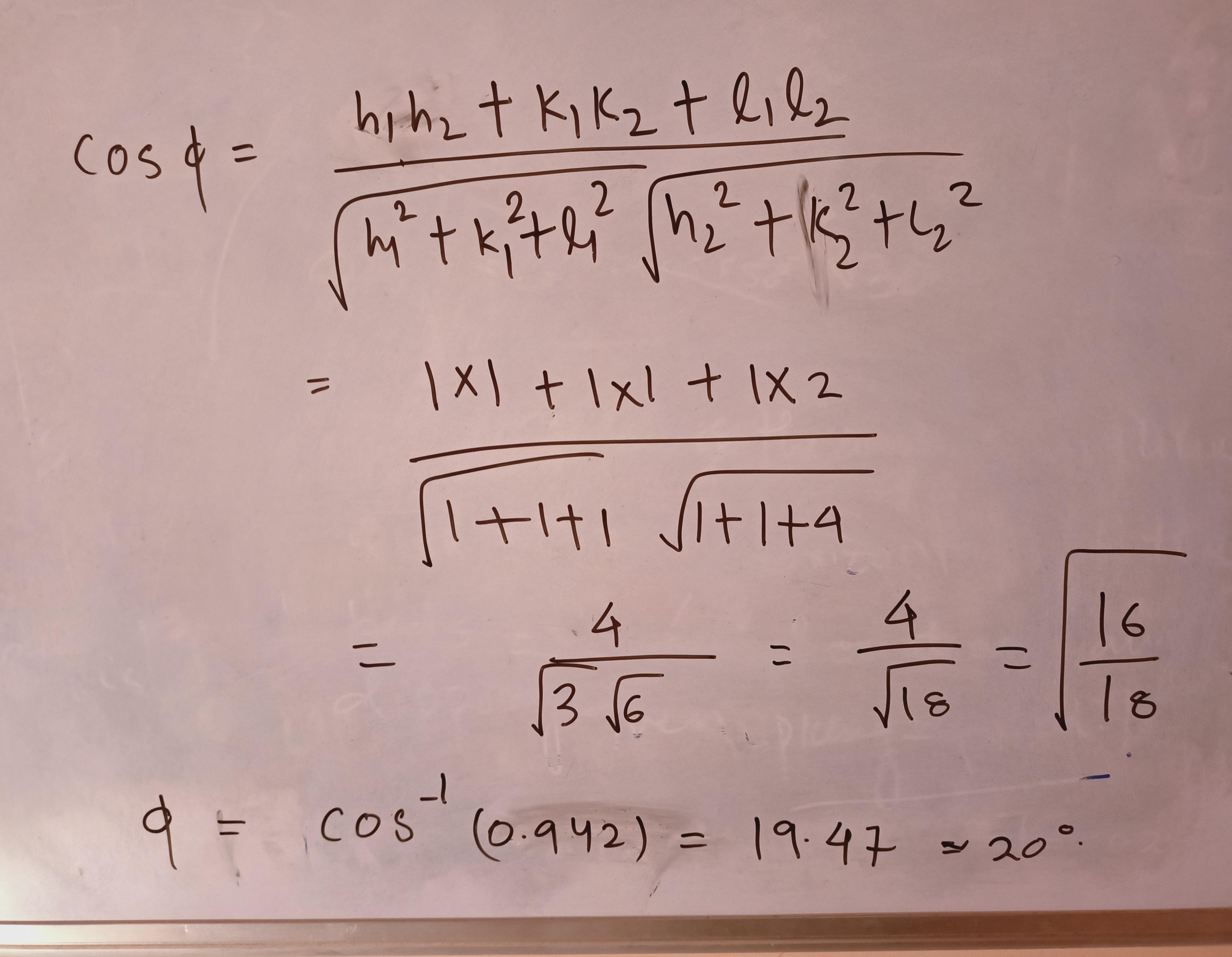The Angle Between 111 And 112 Directions In A Cubic Crystal Is 
