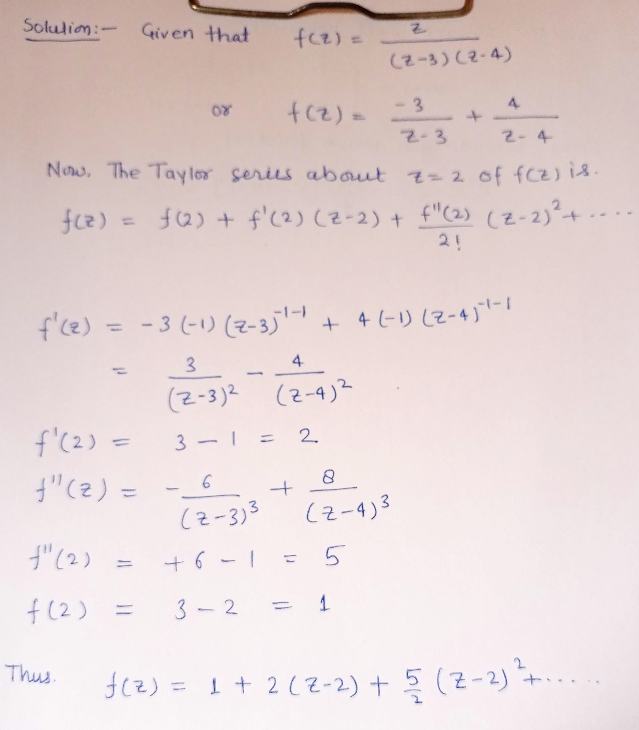 Fig Ns Of Taylor s Series Expansion Of F z z 3 z 4 A0 The 1st