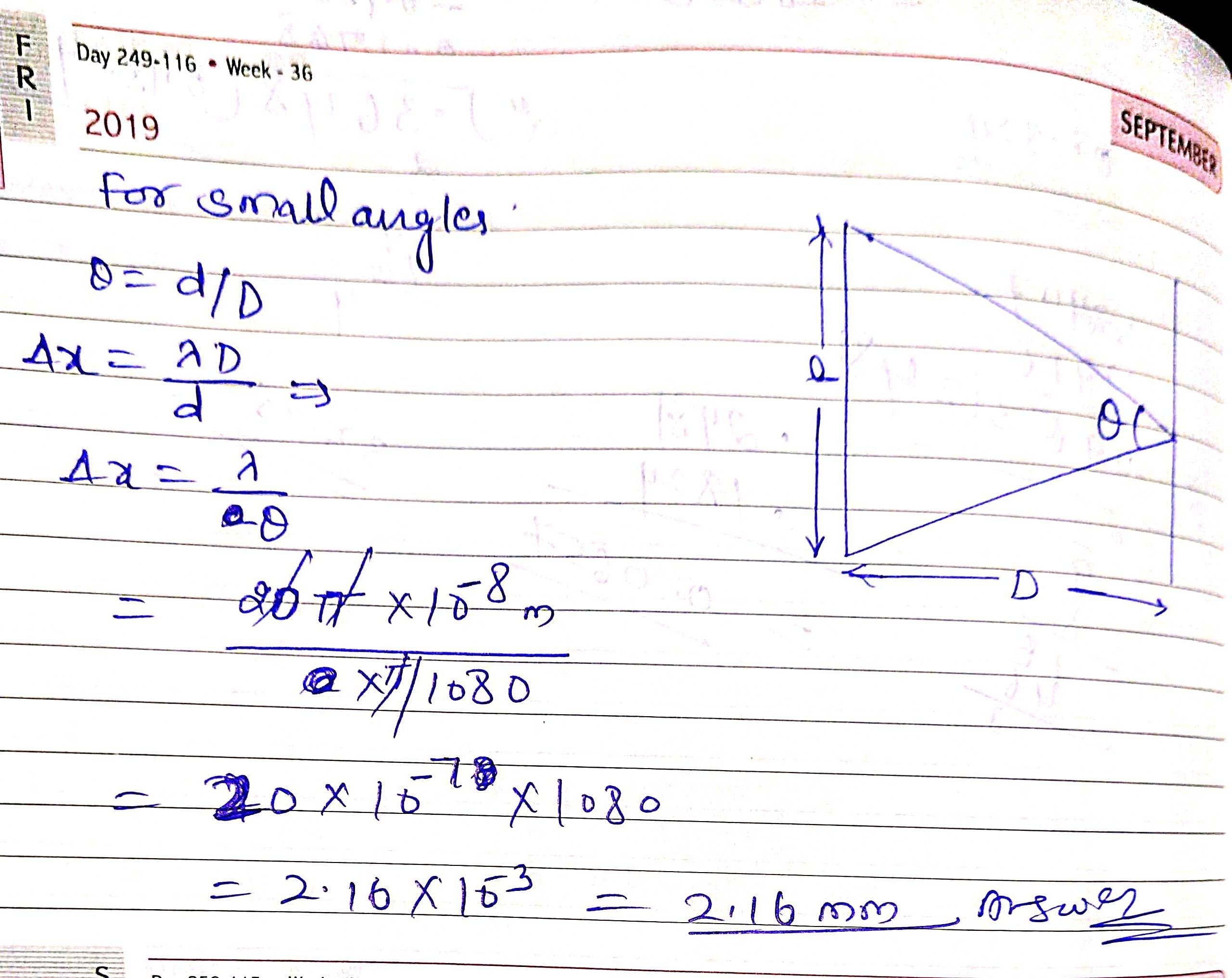 8 Two Coherent Plane Waves Of Light Of Equal Amplitude And Each Of