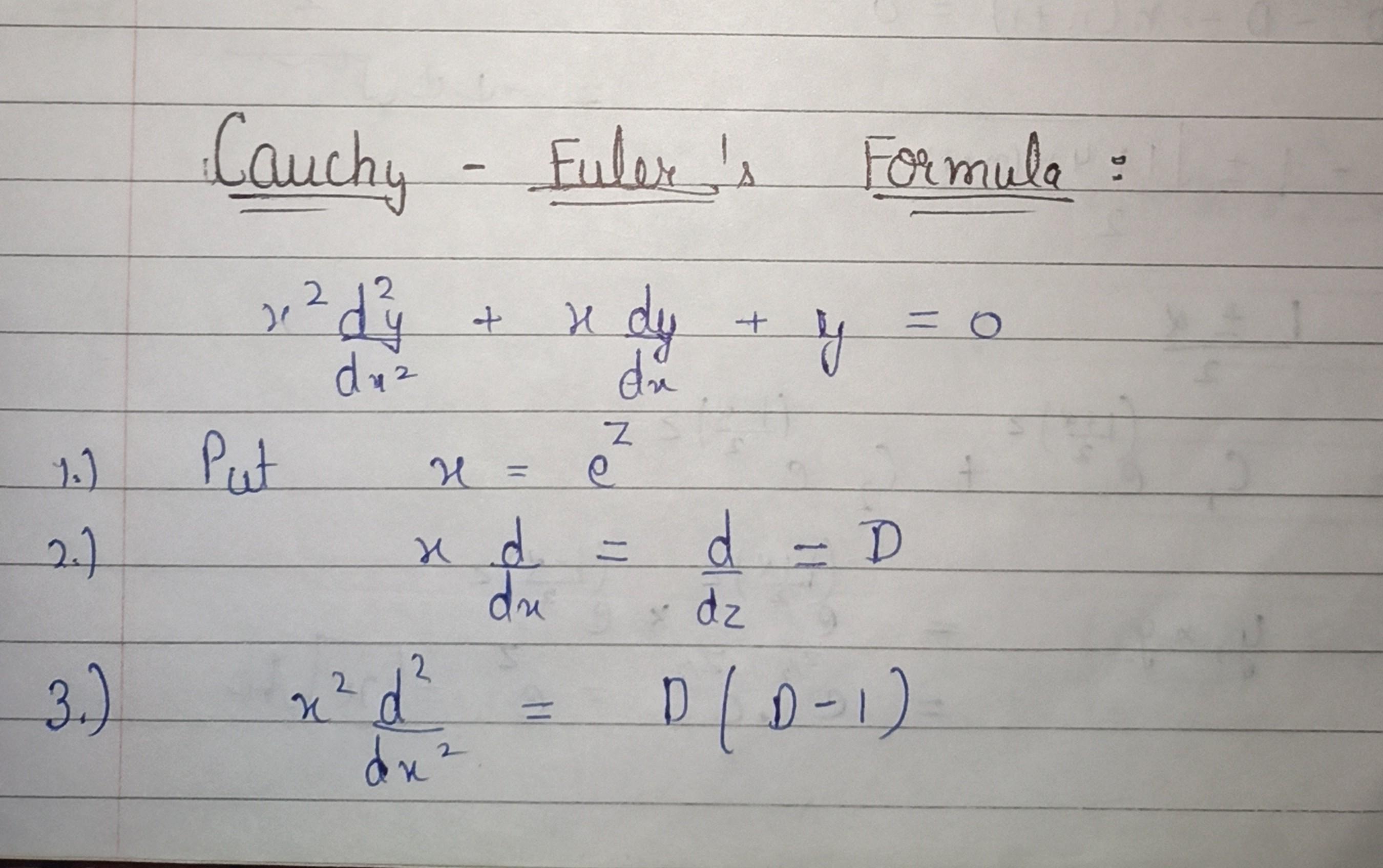 For the differential equation d2y dx2 where n is a constant , the ...