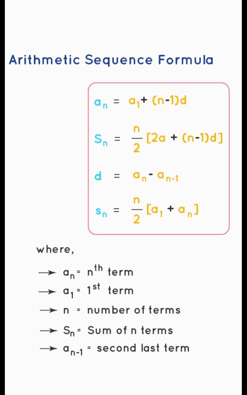 Can u plz tell the formulas for competing the sequences in general aptitude
