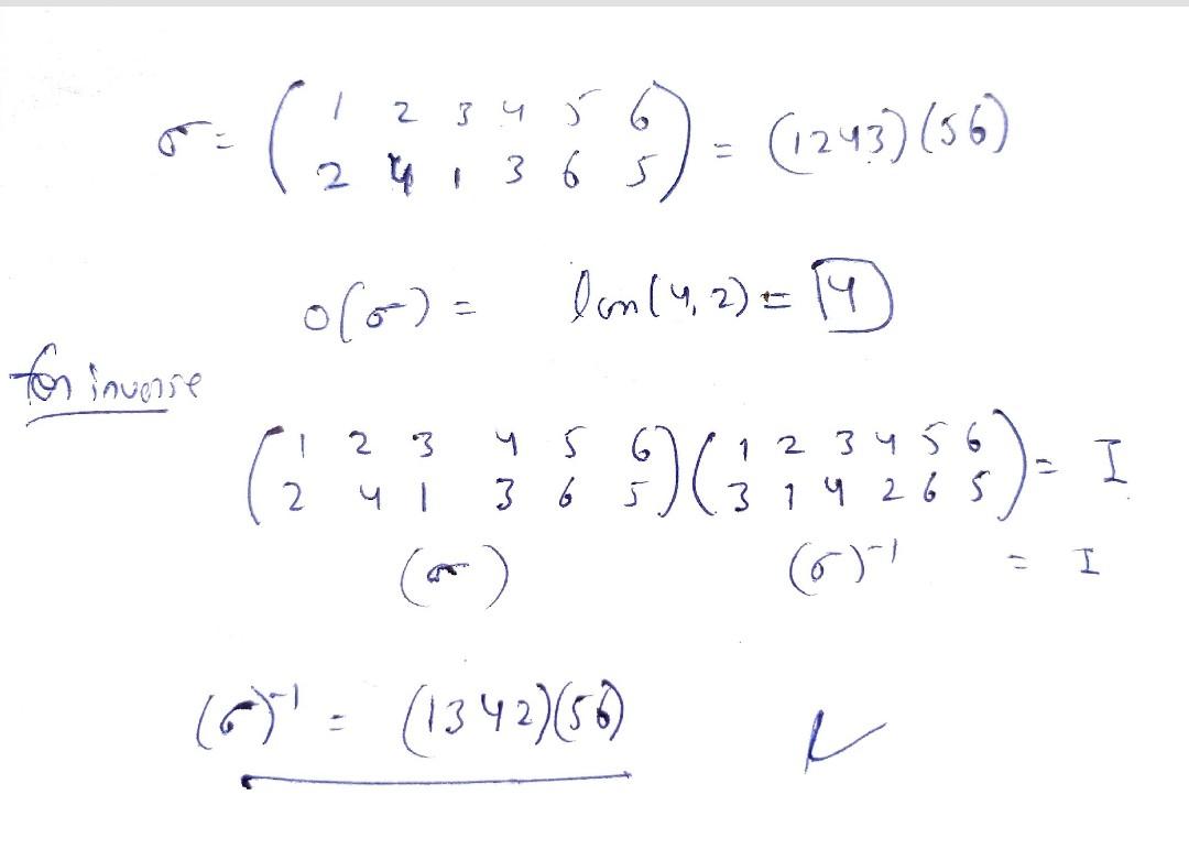 How To Take Out Inverse Of Permutation Also Explain How To Write Permutations As
