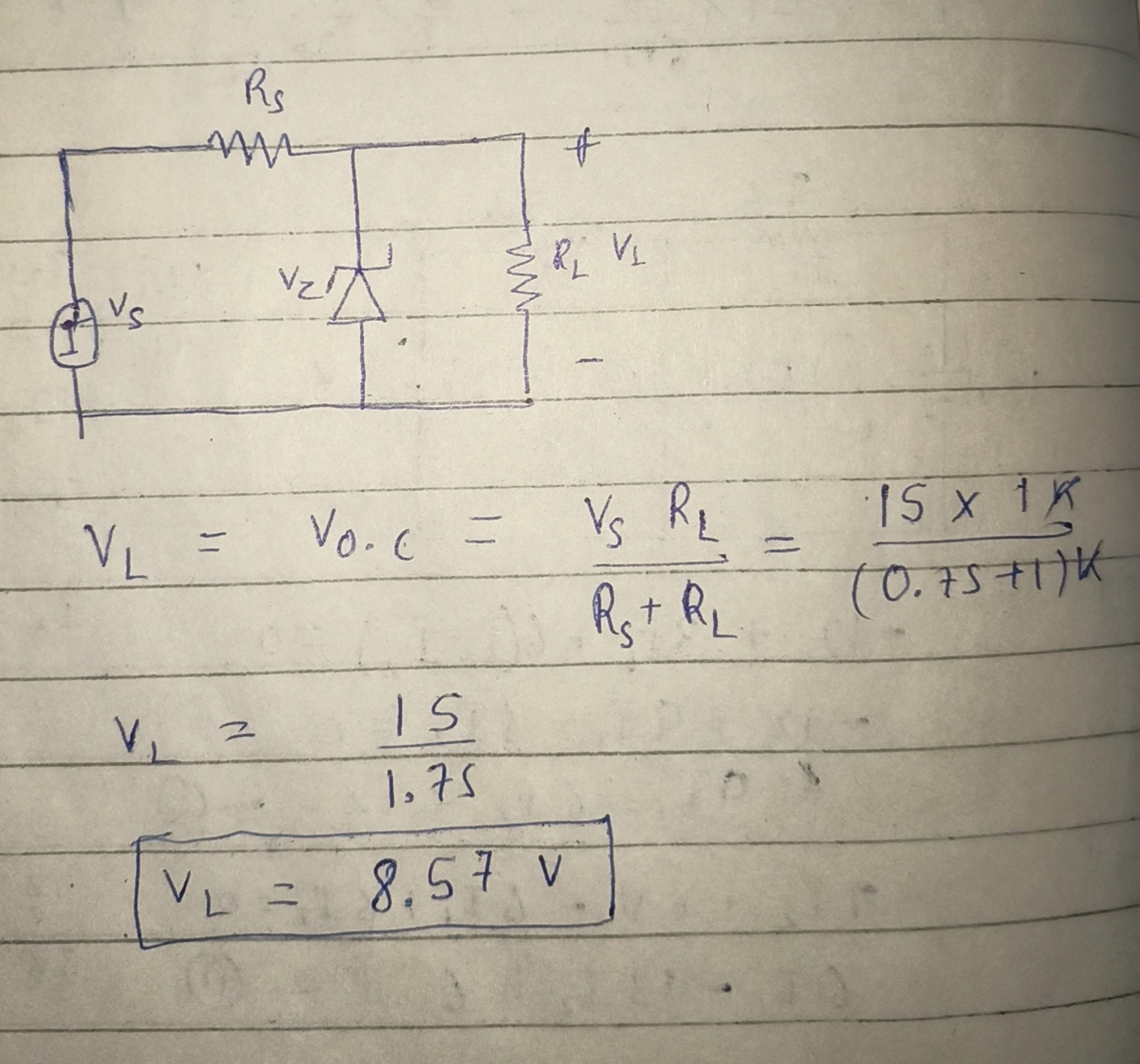 Consider the shunt regulator circuit shown in figure with r, = 0.75k2 ...