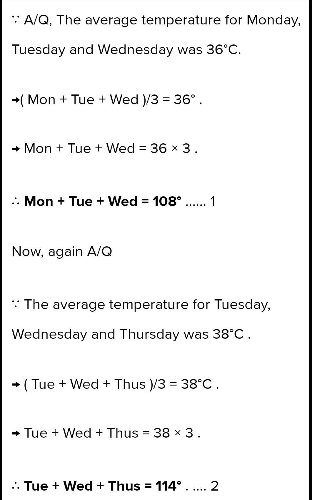 Ex\u00e1mple 32: the average temperature on monday, tuesday and ...