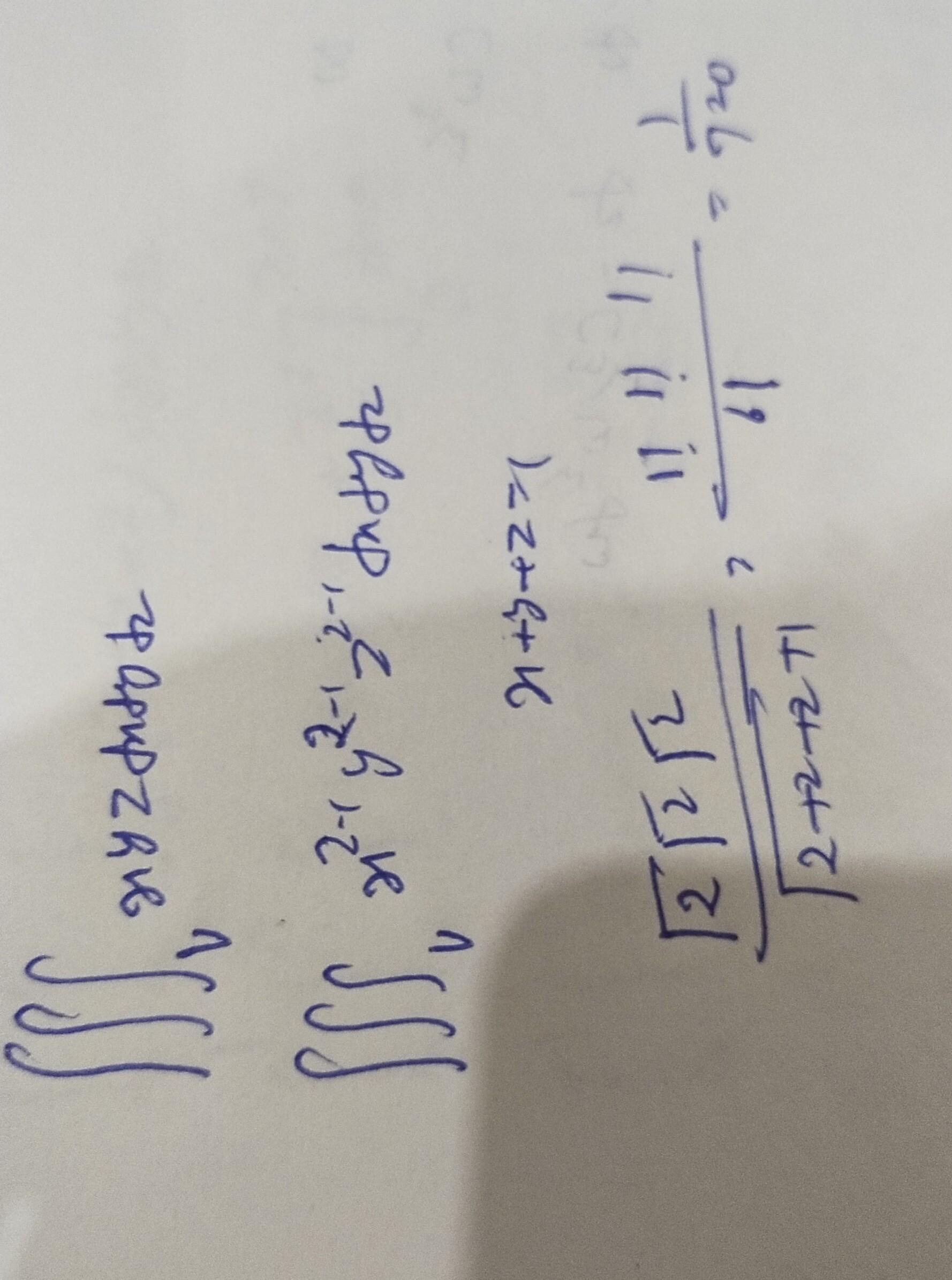2. compute the three-fold iterated integral of the function ryz over the domain bounded