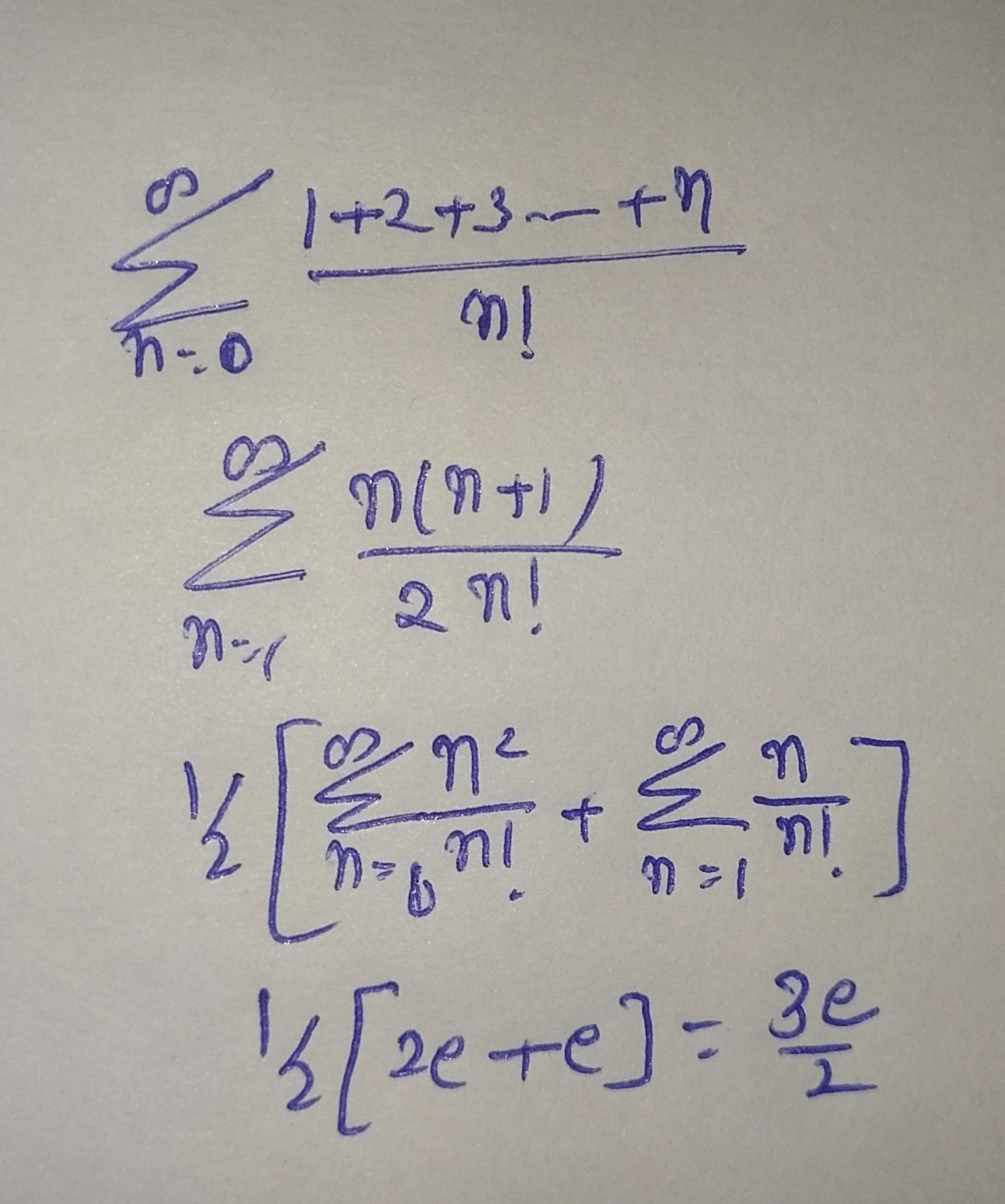 58 the Sum Of The Series 21 2 3 Equals 1 2 3 a e b 2 E d 1 2