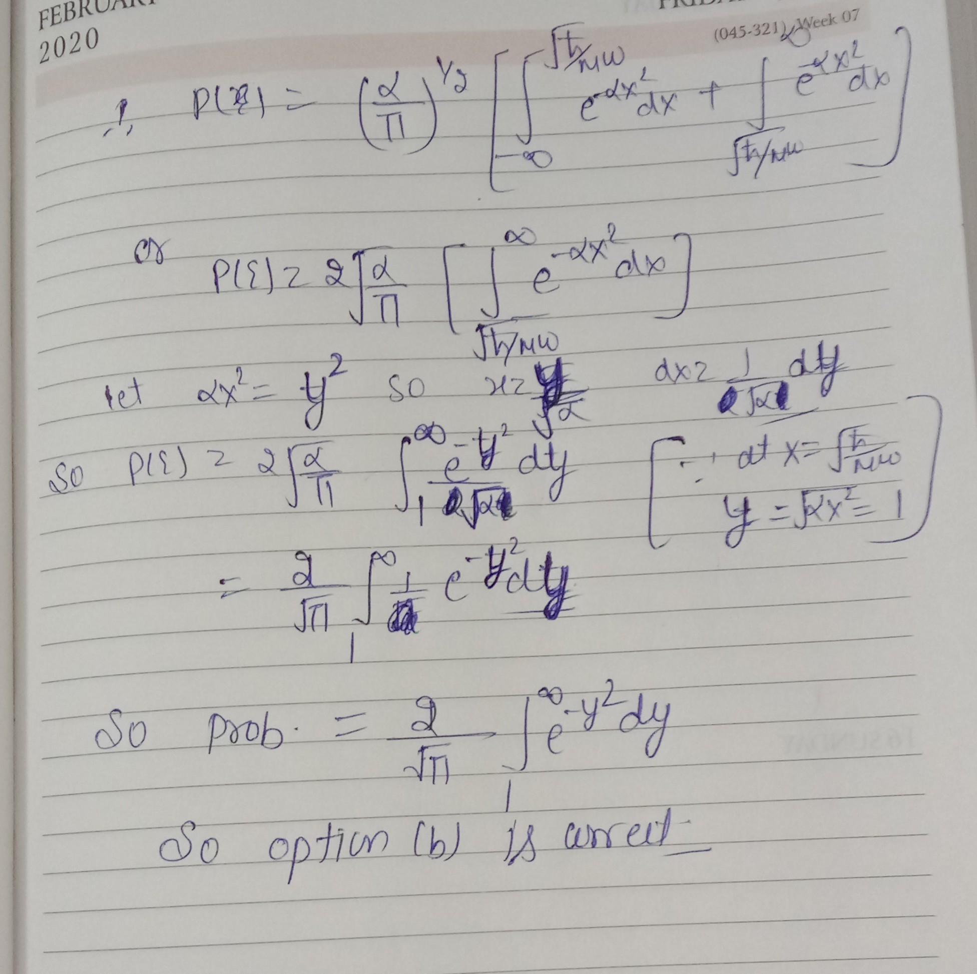 Q 25 The Normalized Ground State Wave Function Of A One Dimensional