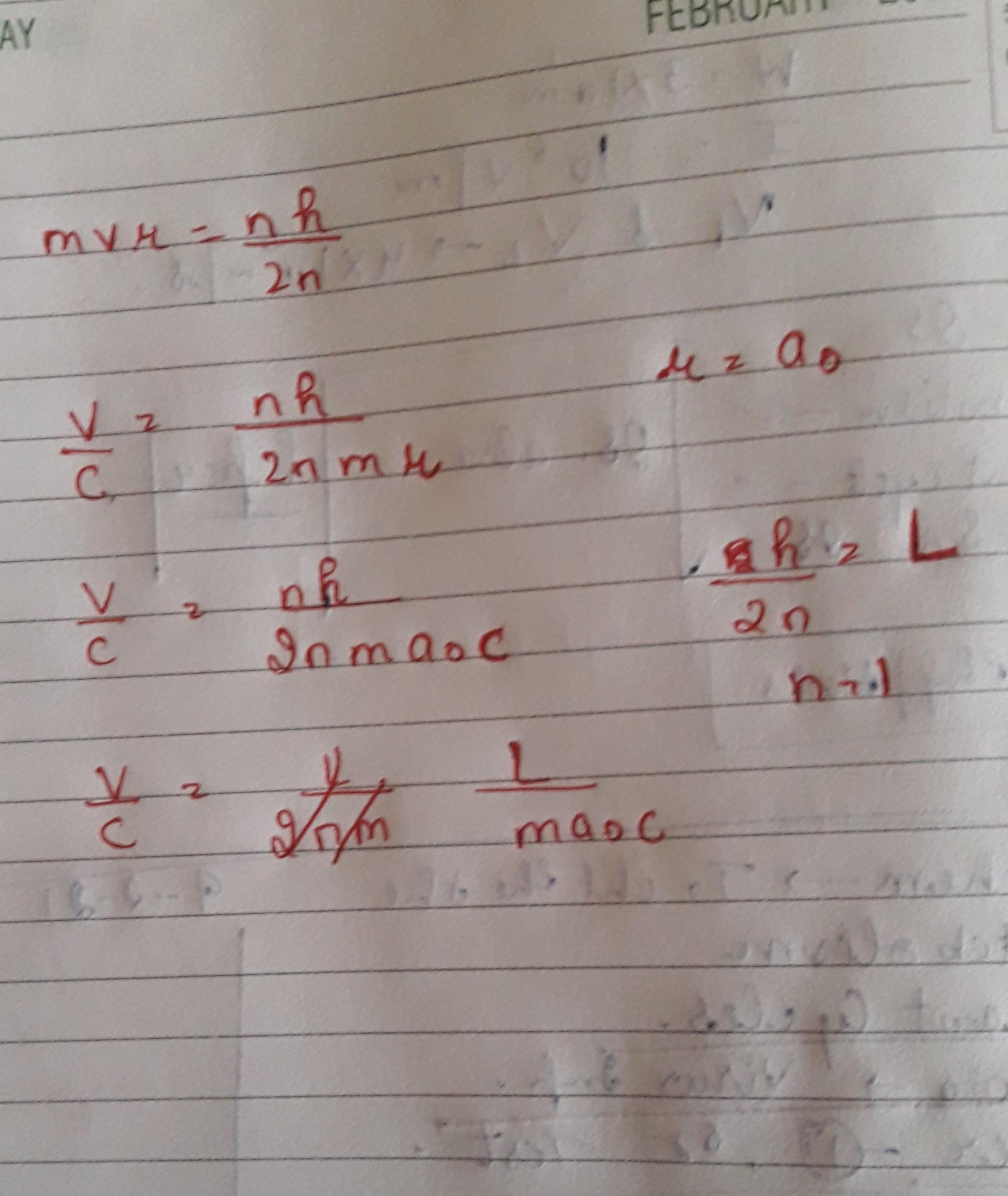 The speed of an electron (v), in the lowest energy orbit in the bohr ...