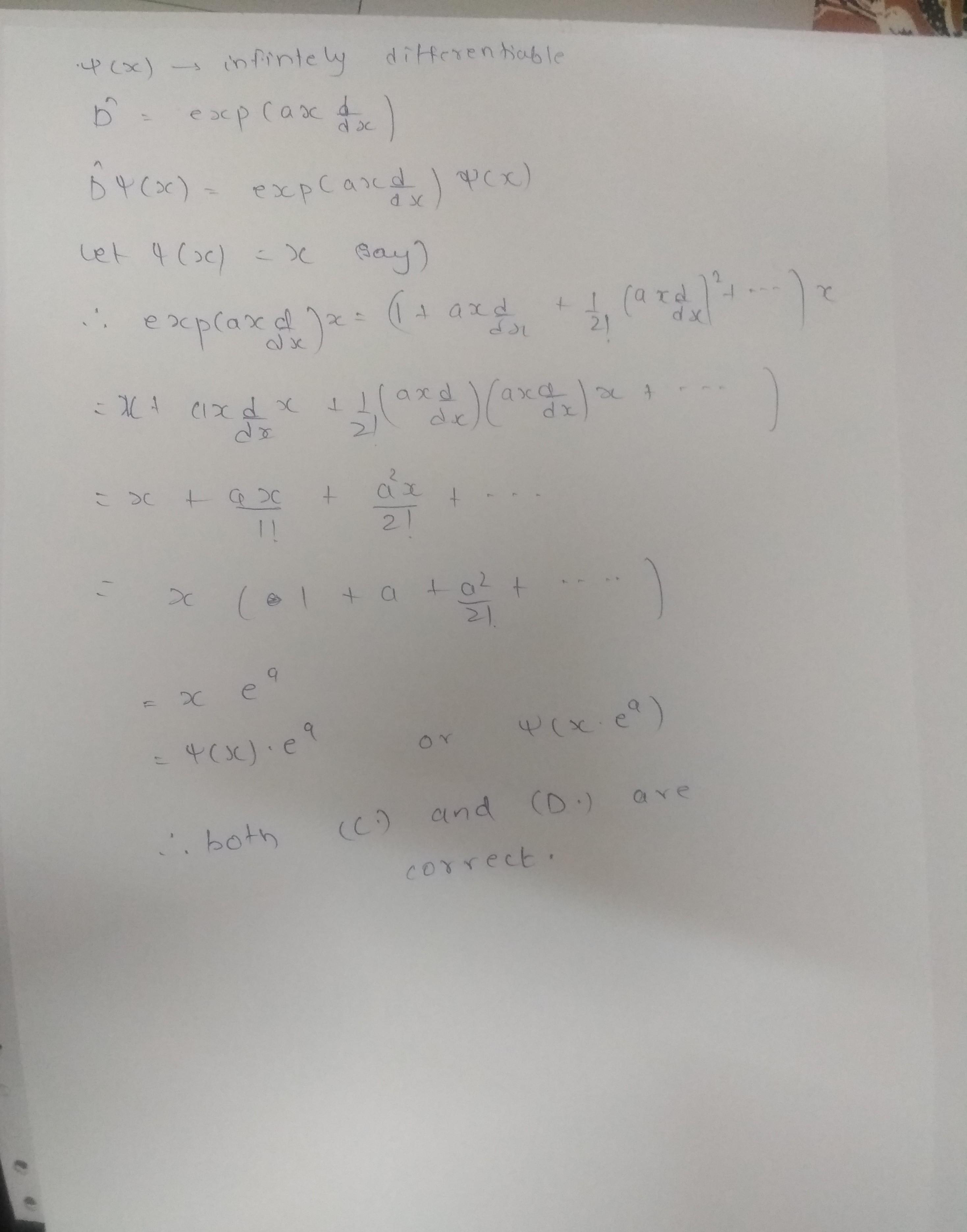 If psi is an infinitely differentiable function, then d.psi, where