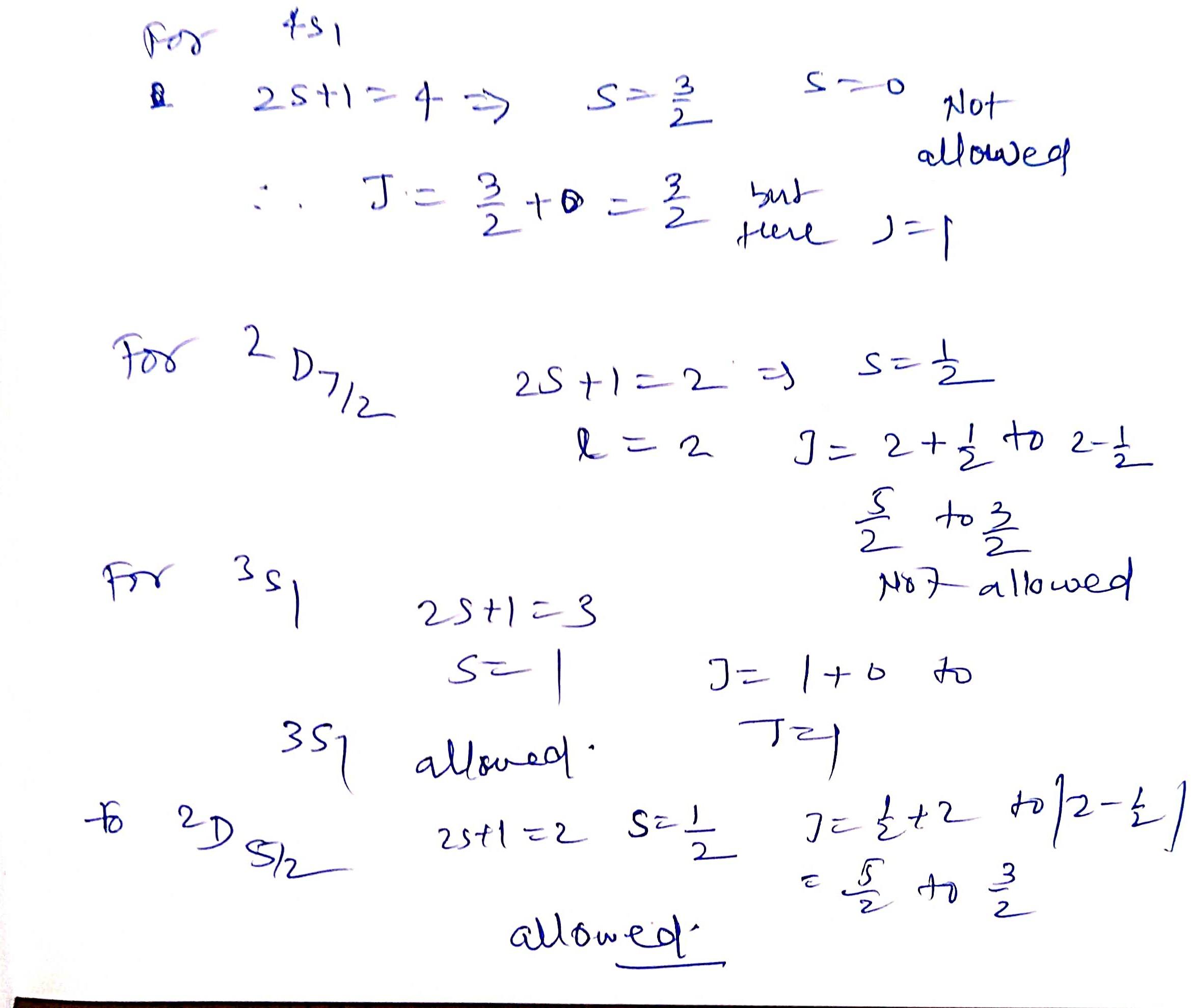 Q.14 among the term symbols s. d/2 's and ds/2 choose the option(s ...