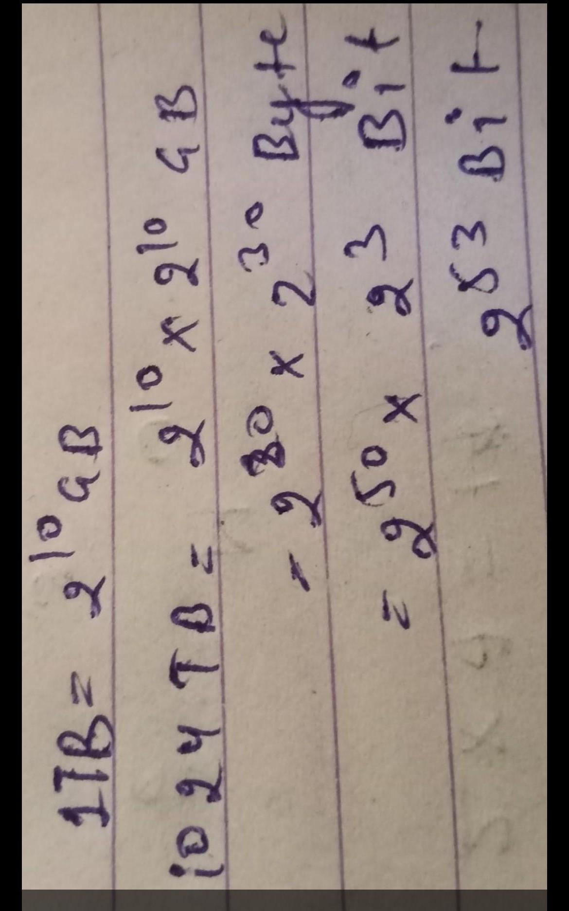 Ques One Giga Byte Is Equal To 230 Bytes Of Data Storage Then 1024