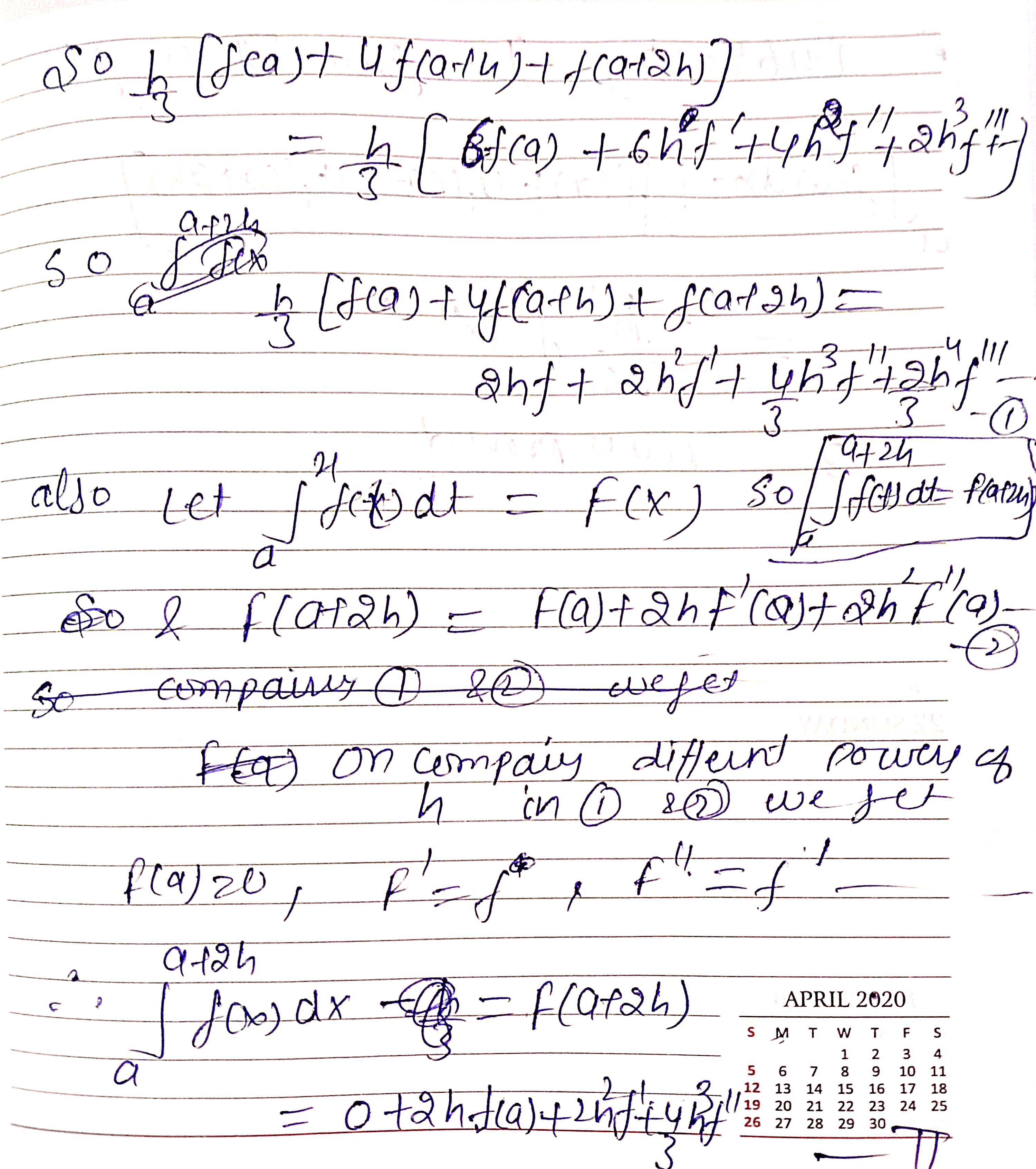 4. the order of error in the simpson's rule for numerical integration ...