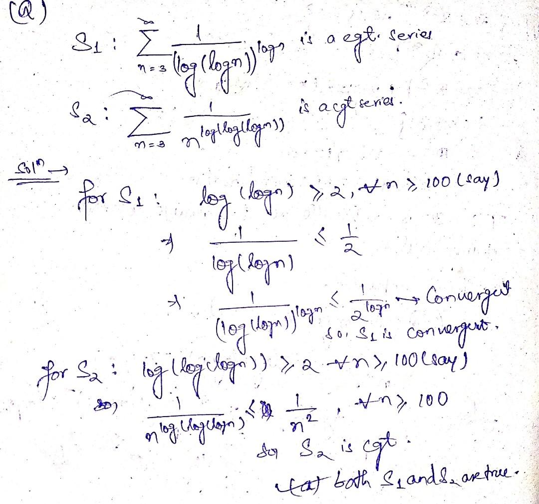 31. consider the following statements. 1 s2log log n) log n 1s a ...