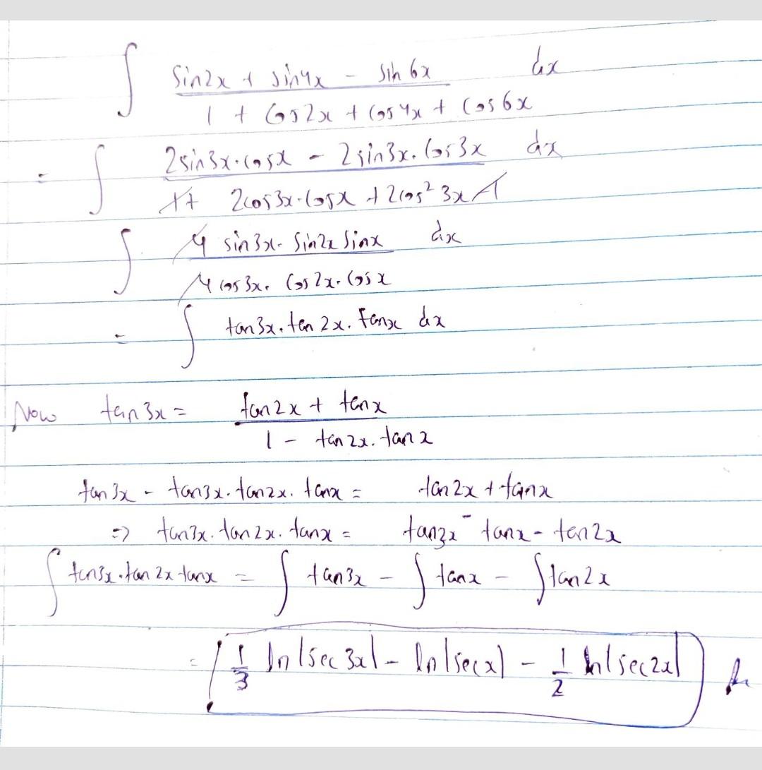 Jivaii In Iviyiu Sin 2x sin 4x sin 6x Dx 1 cos 2x cos 4x cos 6x