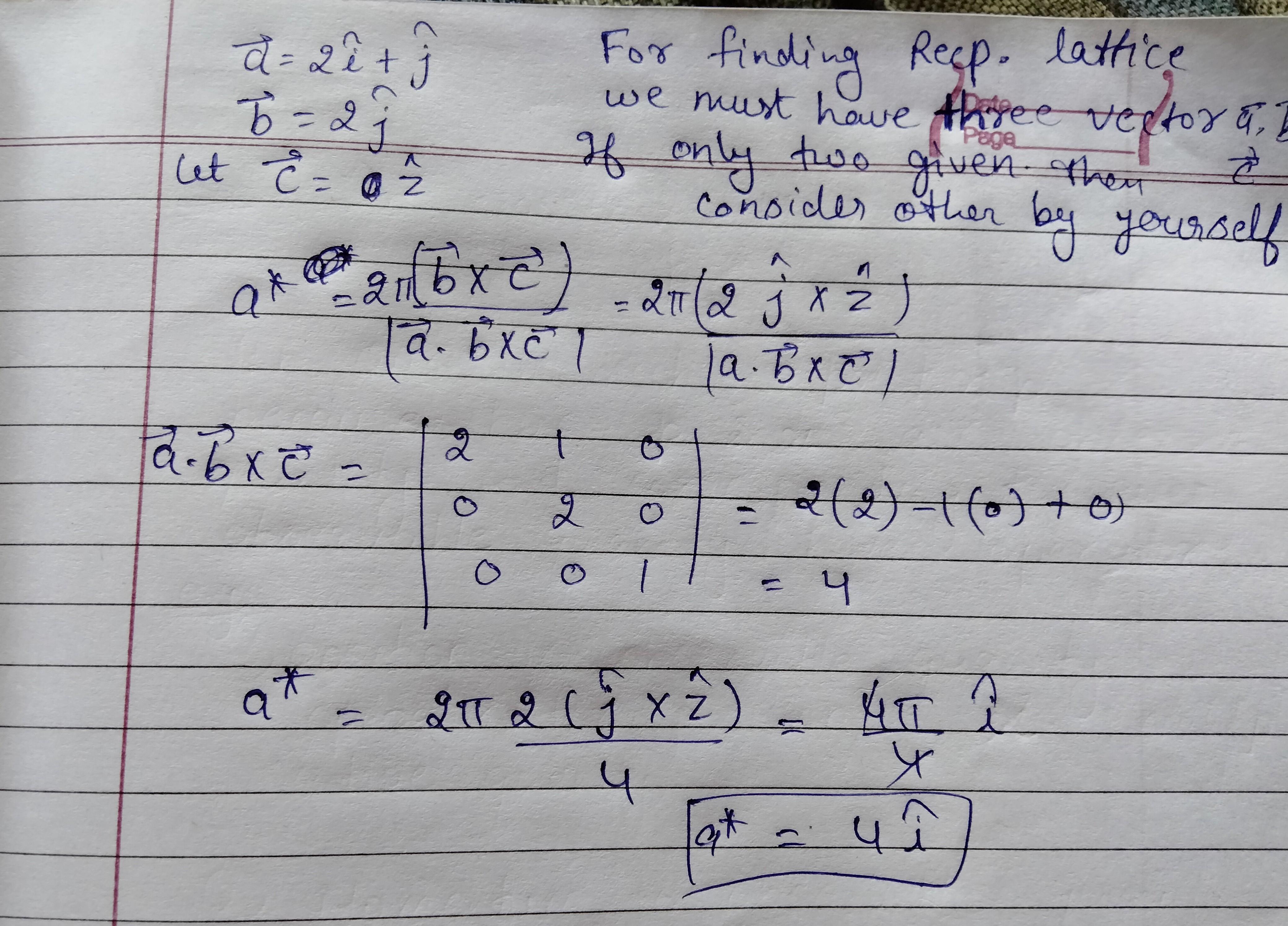 Q33. the primitive translation vector of a two-dimensional lattice are ...