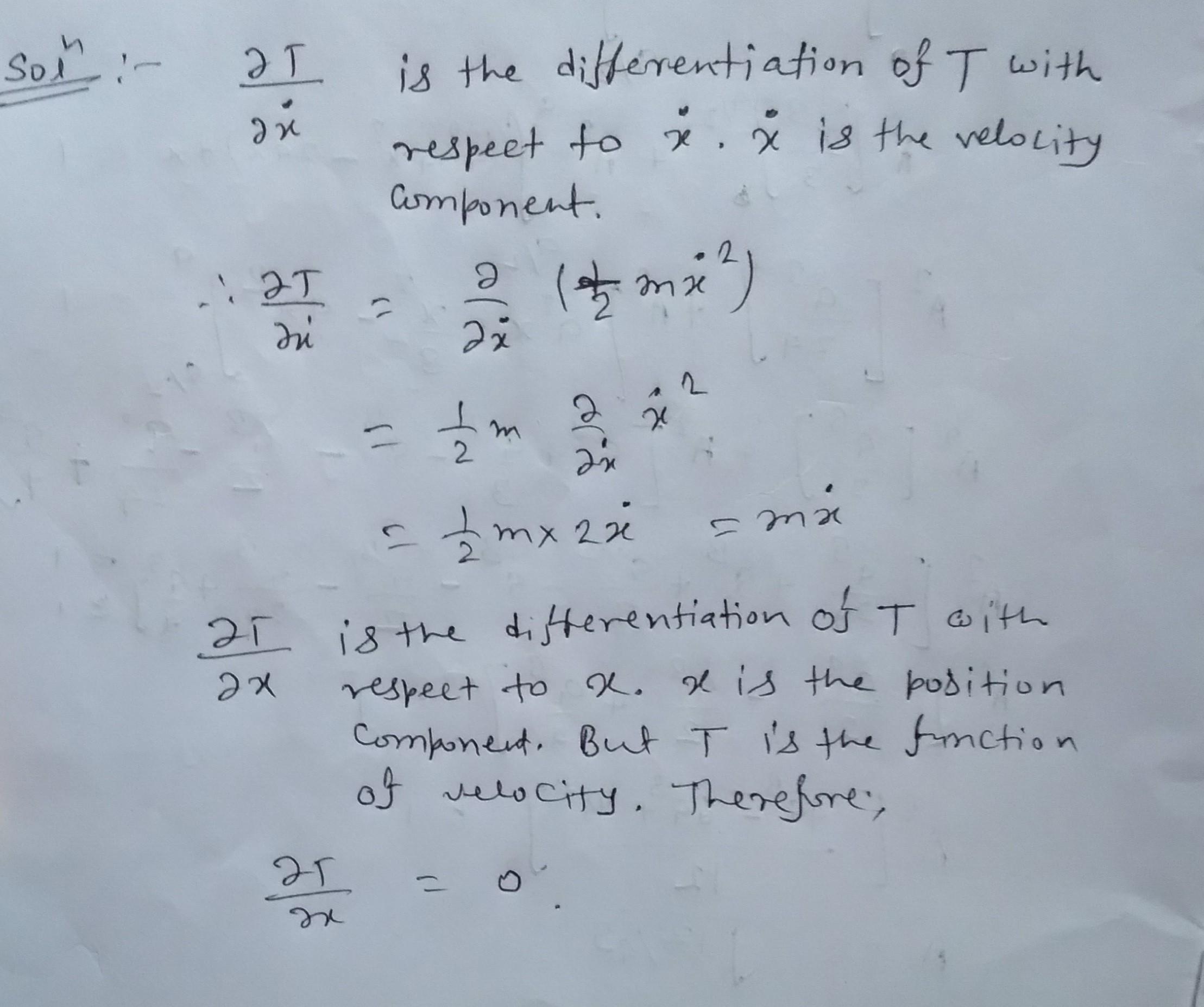 How to find dt/dx dot and how dt/dx = 0 in the posted question.