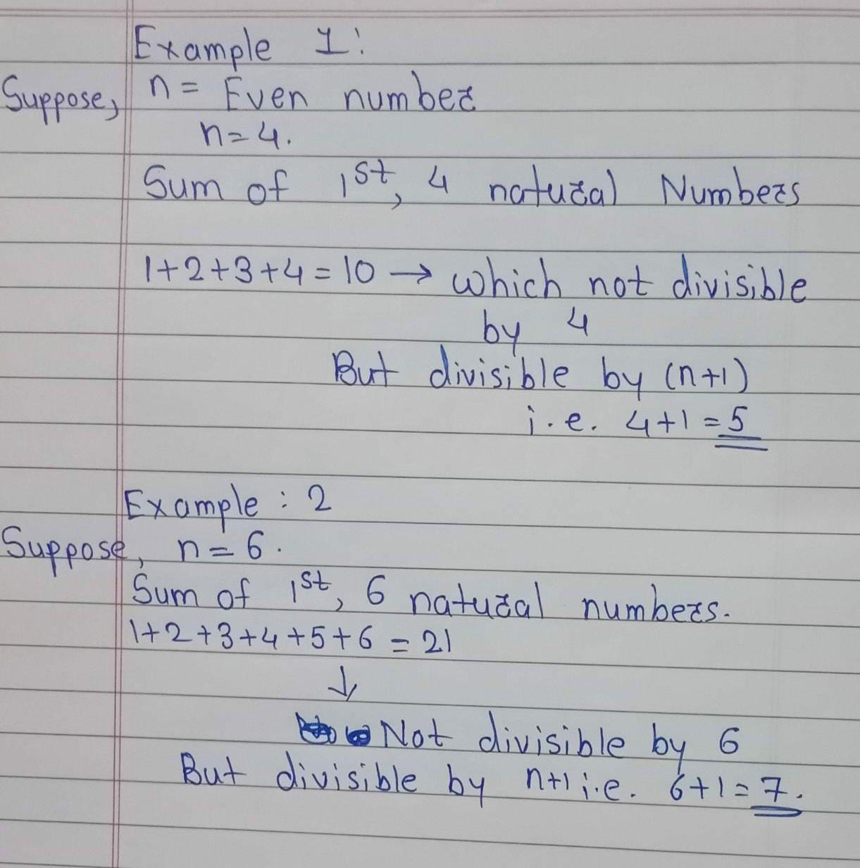If N Is An Evan Number Then The Sum Of The First N Natural Numbers Is 