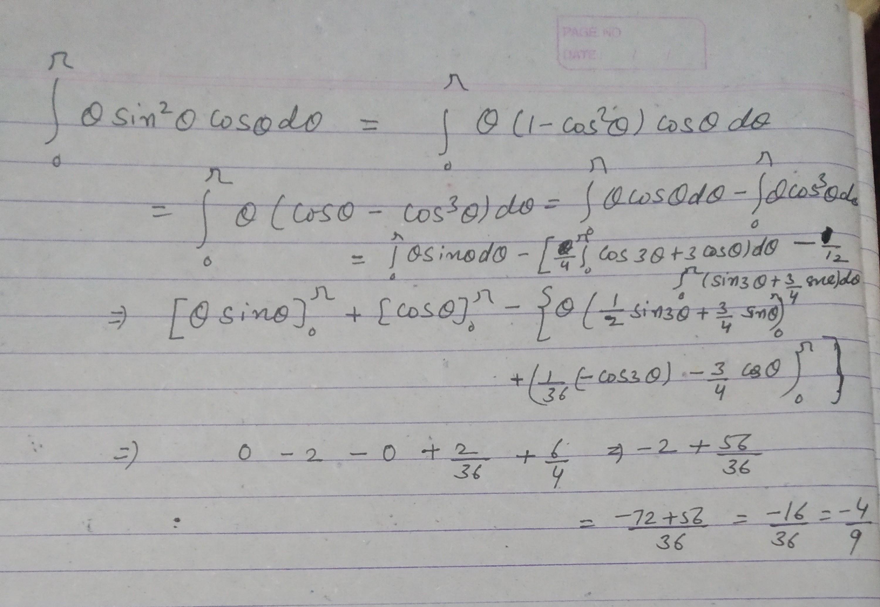 40 Value Of The Integral Sin0 Cosodo Is 0 a 9 2 b 2 9 4 4 c 9 d 9 40-value-of-the-integral-sin0-cosodo-is-0-a-9-2-b-2-9-4-4-c-9-d-9