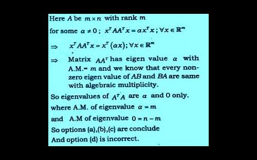 21 Leta Be An Mxn Matrix Of Rank Mwith Nm If For Some Non Zero Real Number A